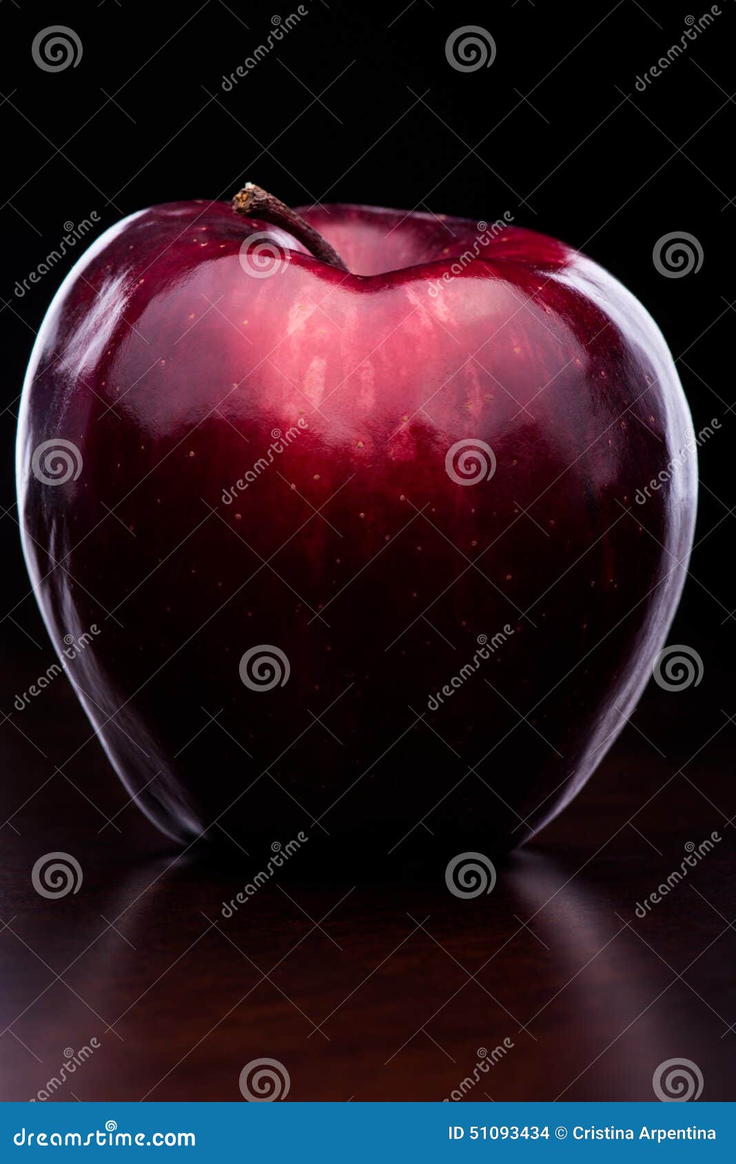 Gloss Red Apple on Dark Background Stock Photo - Image of fresh, sweet ...