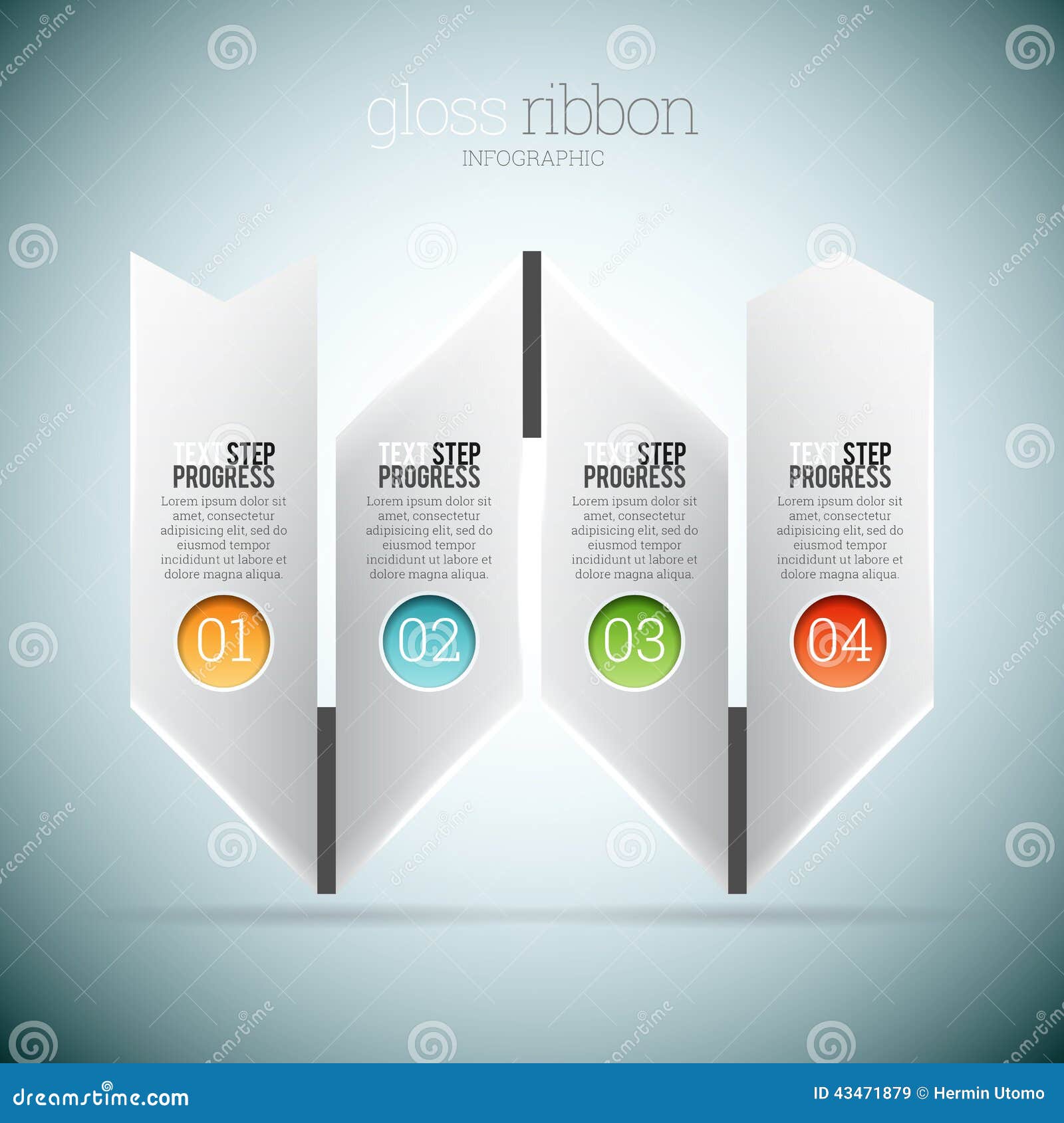 Ribbon Infographic Concept. Vector Template With 5 Options, Parts ...