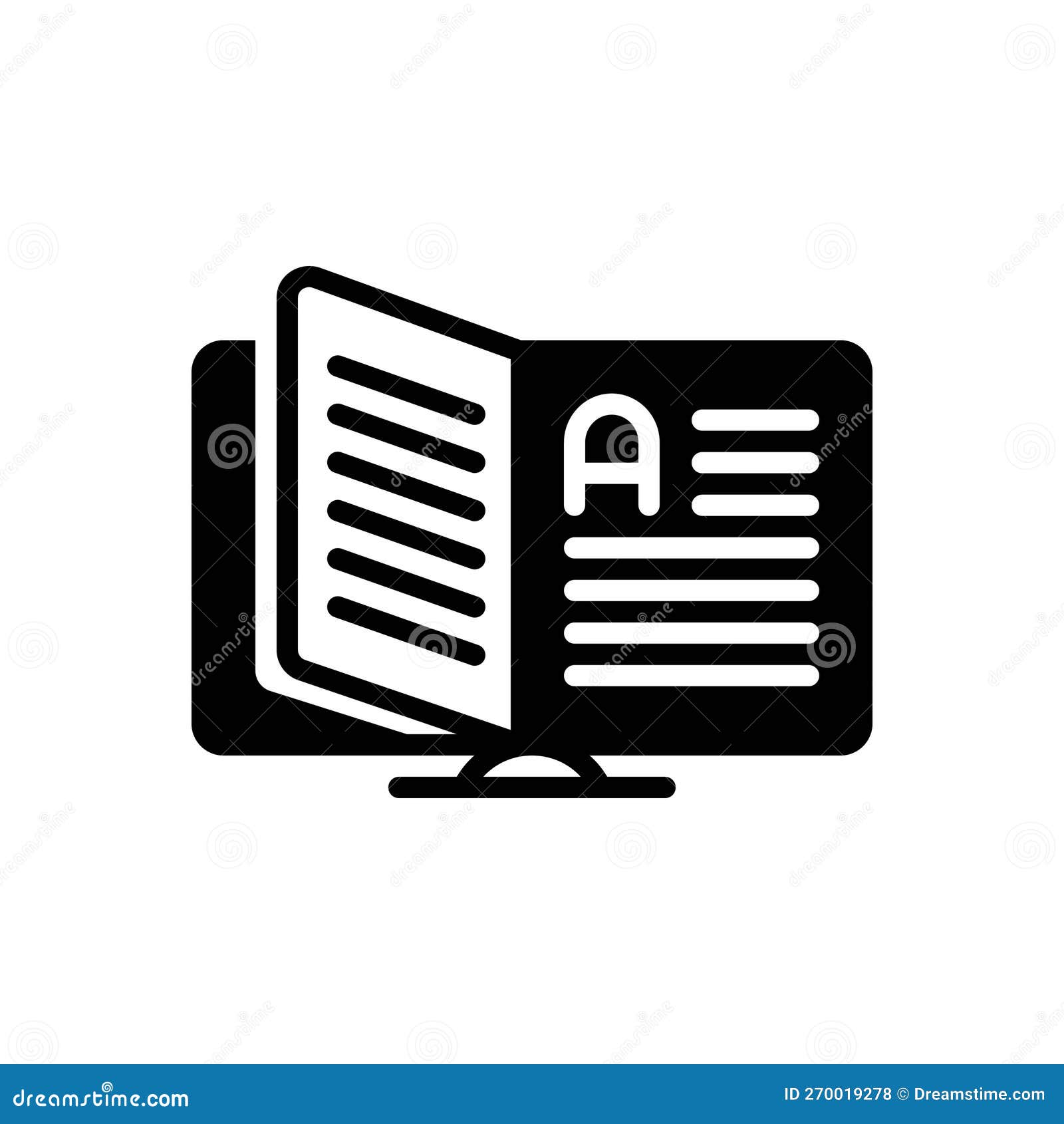 Black Solid Icon for Glossary, Vocabulary and Dictionary Stock Vector ...