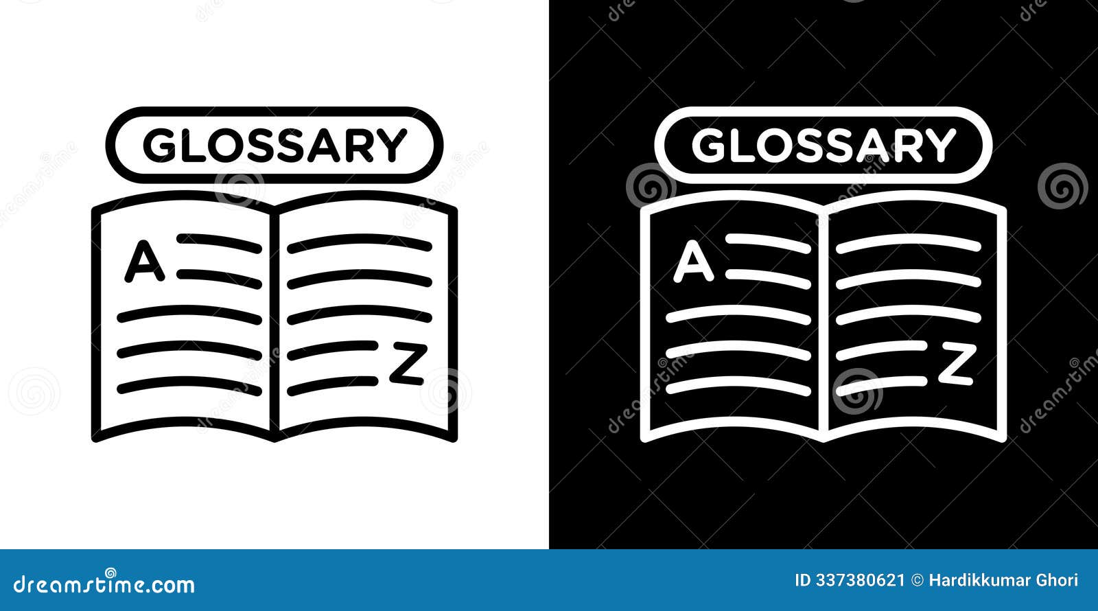 Glossary Thin Line Vector Icon Set Stock Vector - Illustration of book ...