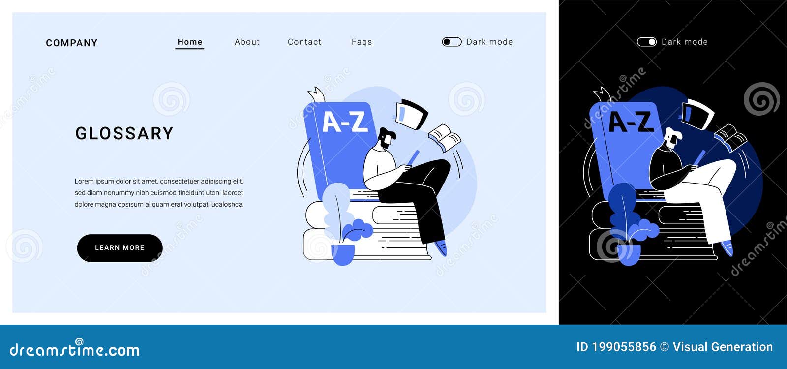 Glossary Vector Concept Landing Page. Stock Vector - Illustration of ...