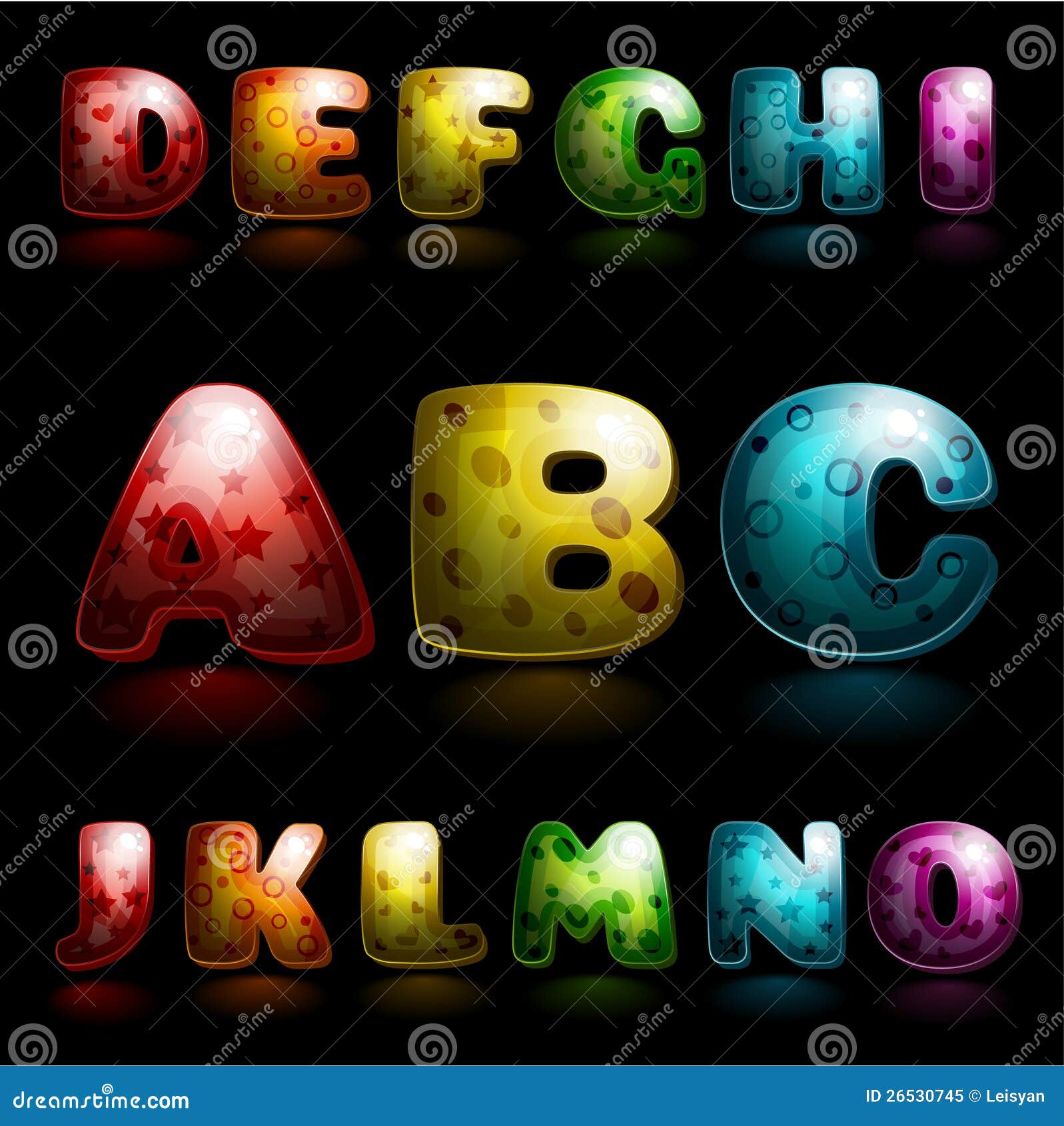 Glossy alphabet stock vector. Illustration of multicolored - 26530745