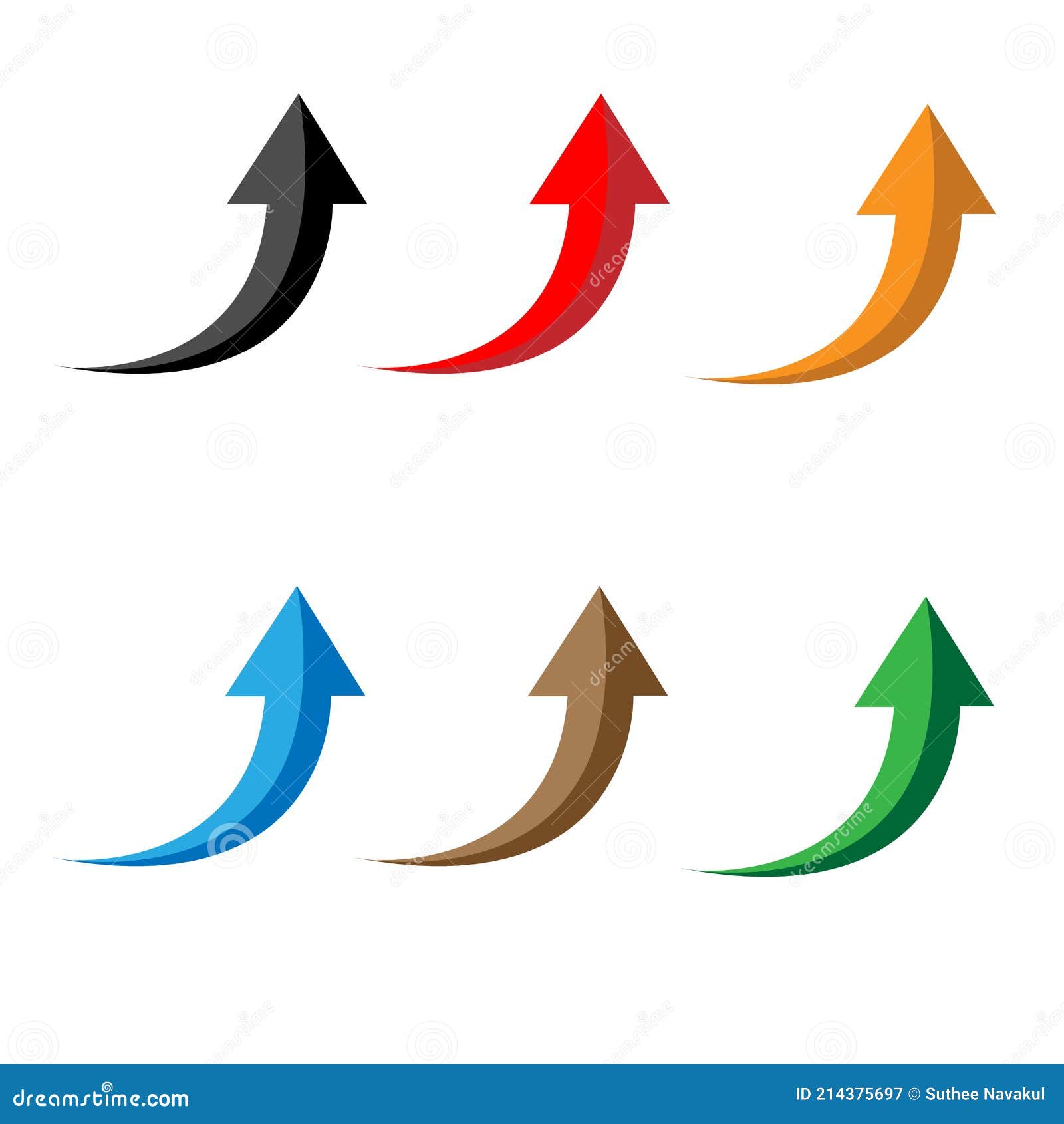 Glossy Arrows Icon on White Background. Arrow Icon. Set of Up Arrows ...