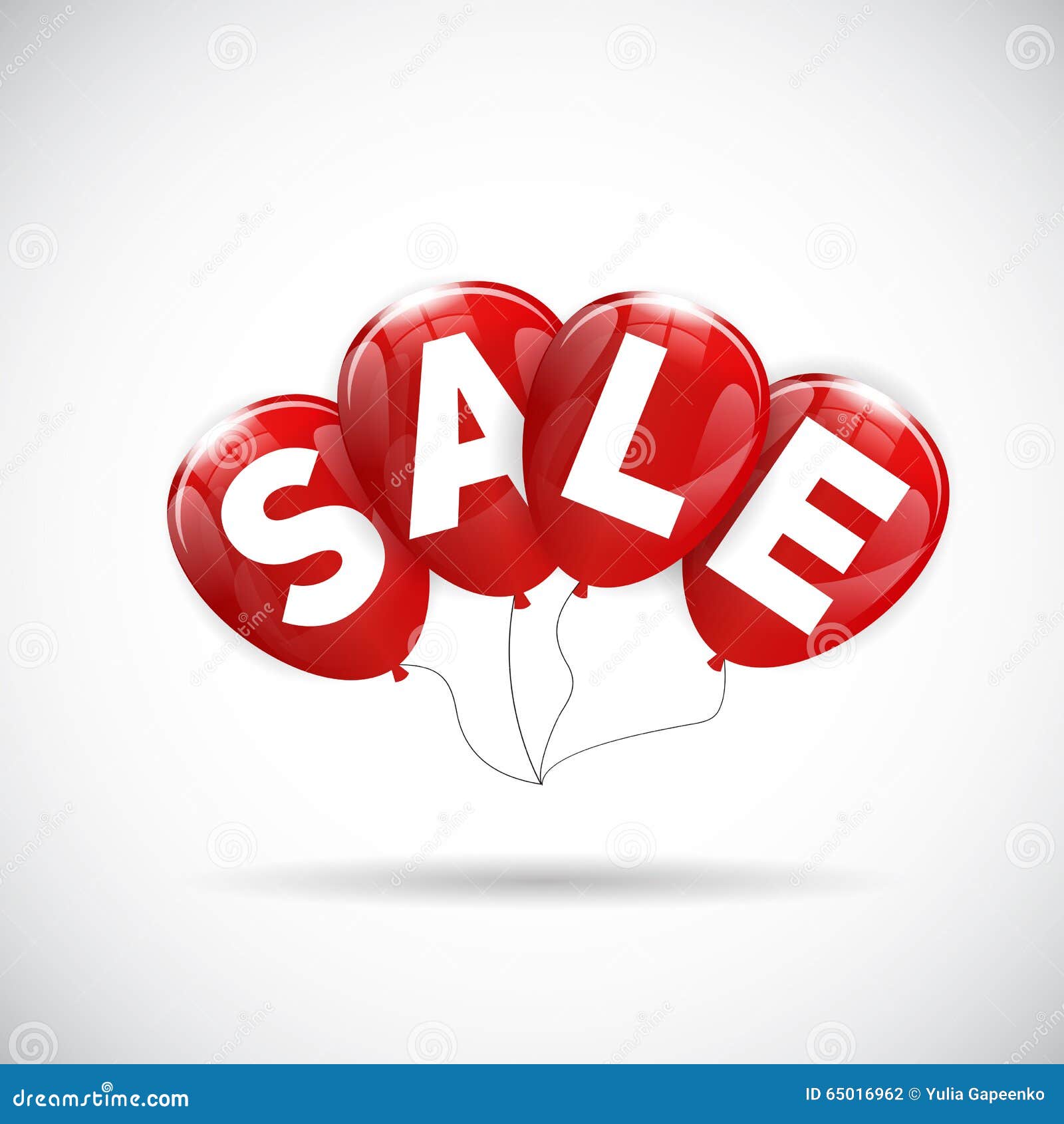 Glossy Balloons Sale Concept of Discount. Vector Stock Vector ...
