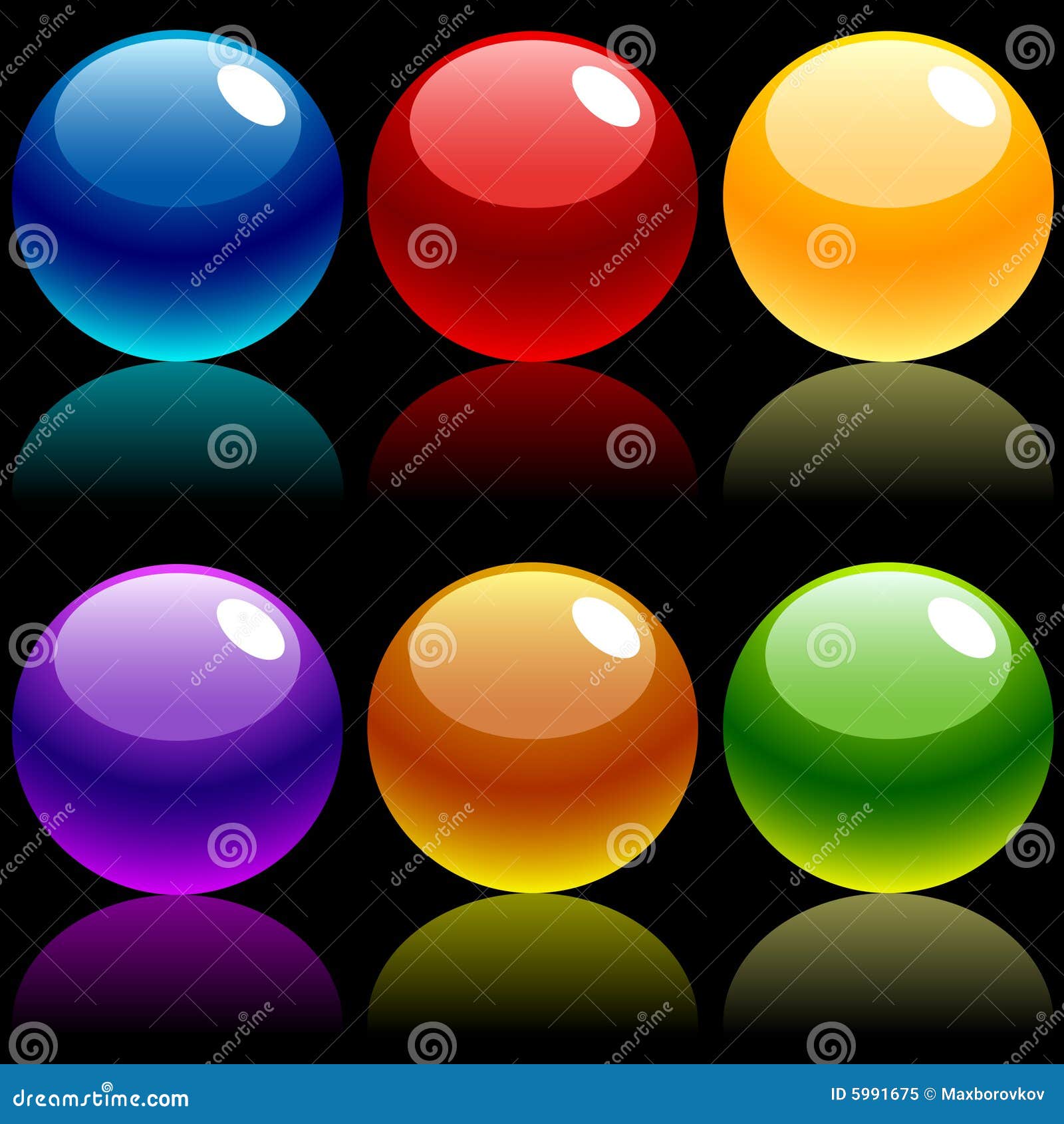 Glossy balls. stock vector. Illustration of blue, graphic - 5991675