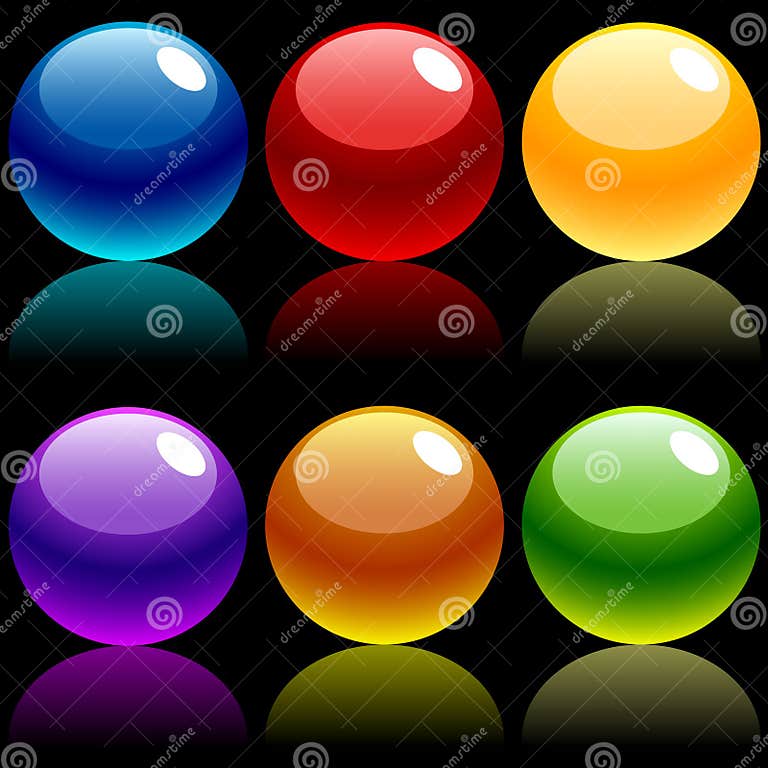 Glossy balls. stock vector. Illustration of blue, graphic - 5991675
