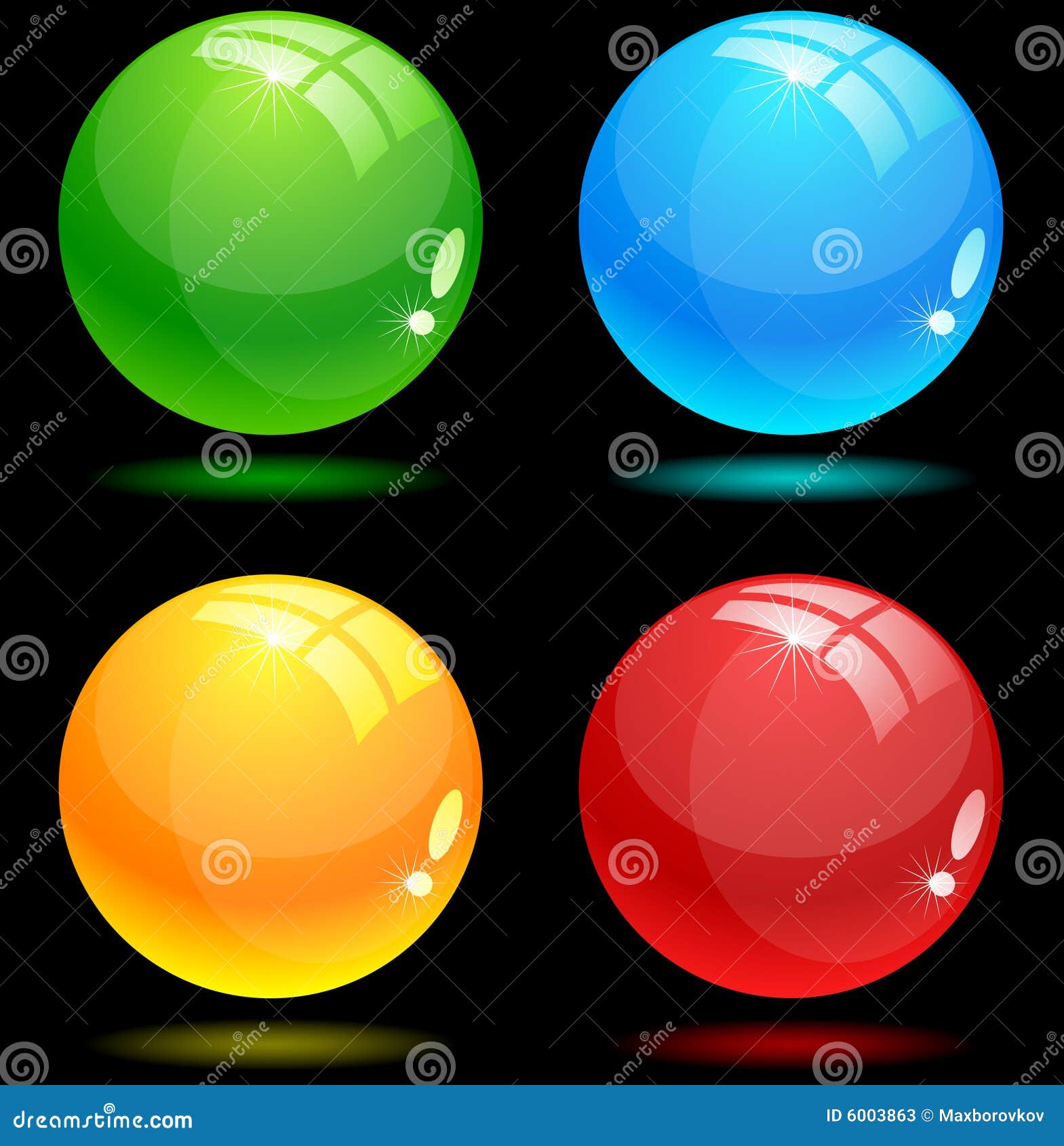 Glossy balls. stock vector. Illustration of green, icon - 6003863