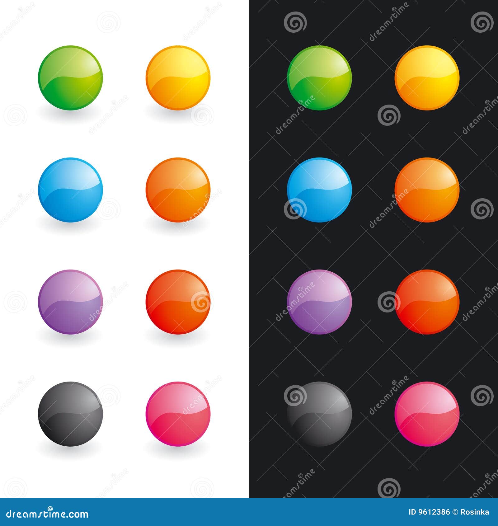 Glossy balls (buttons) stock vector. Illustration of button - 9612386