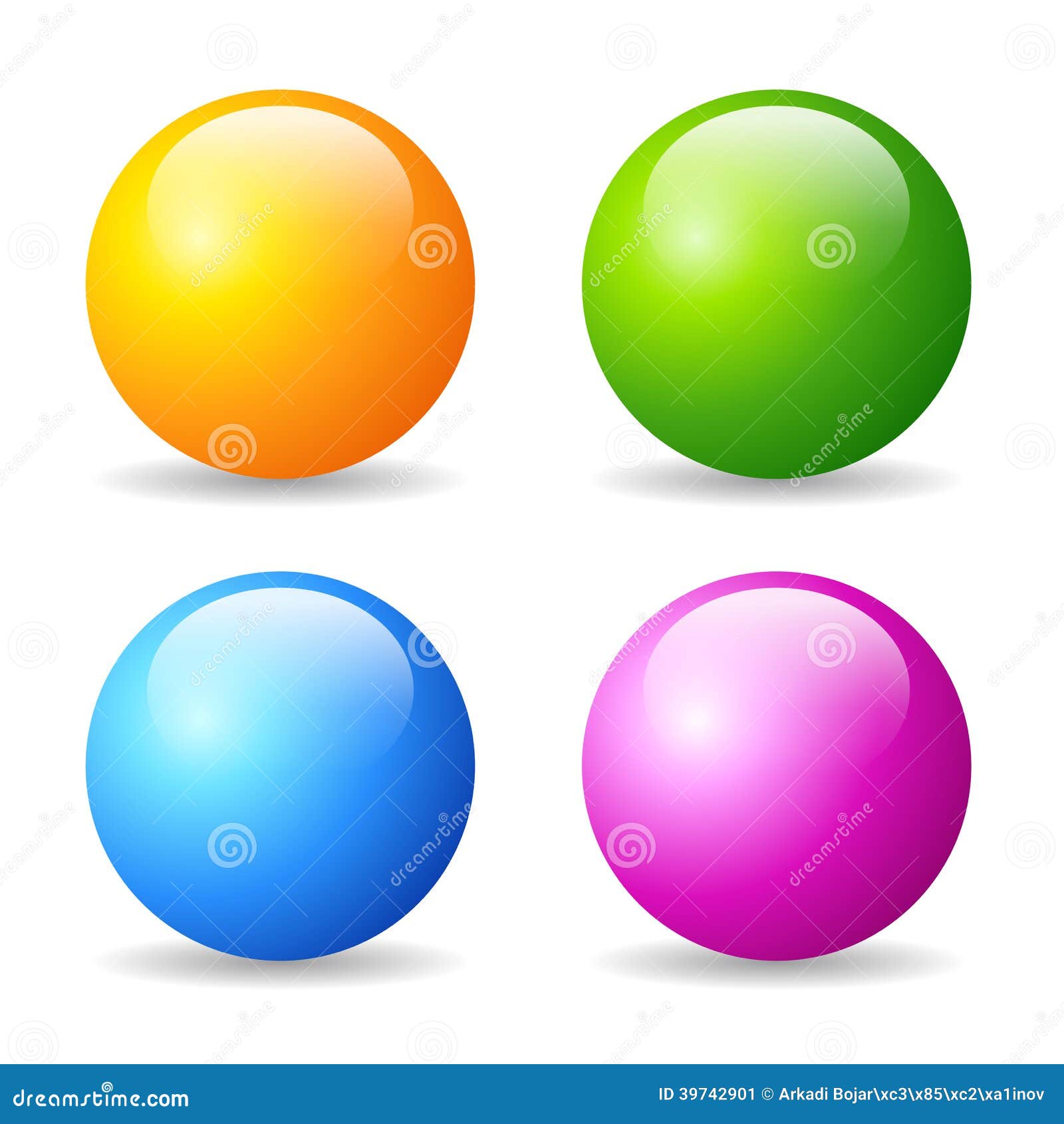 Glossy balls set stock vector. Illustration of color - 39742901