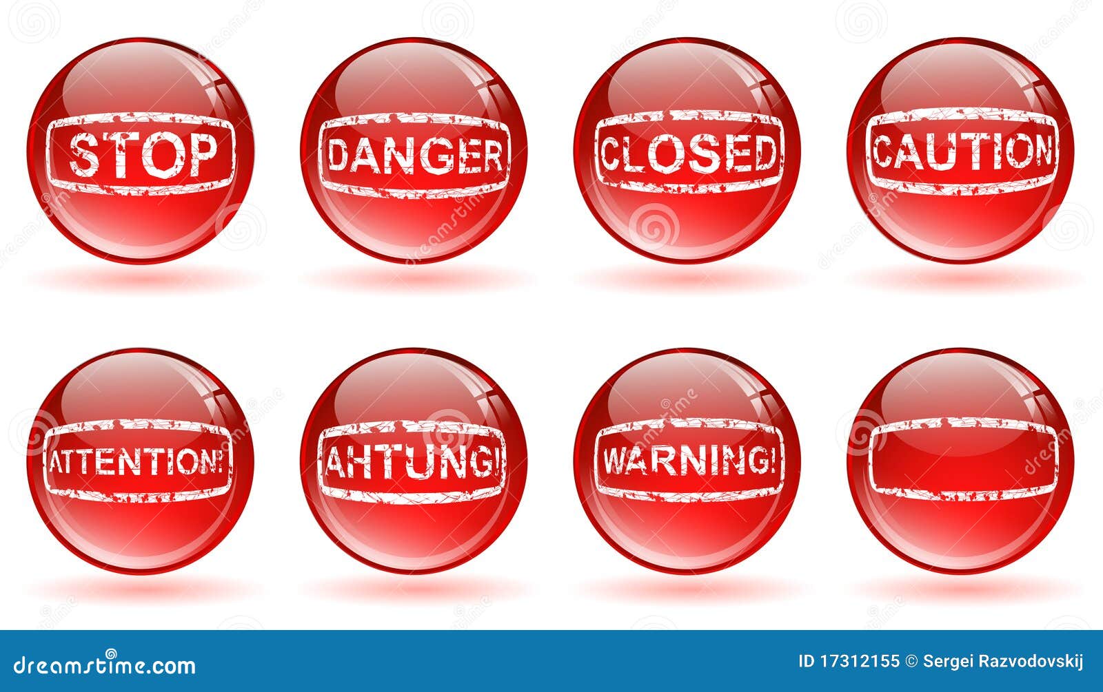 Glossy Balls with Warning Signs Stock Vector - Illustration of abstract ...