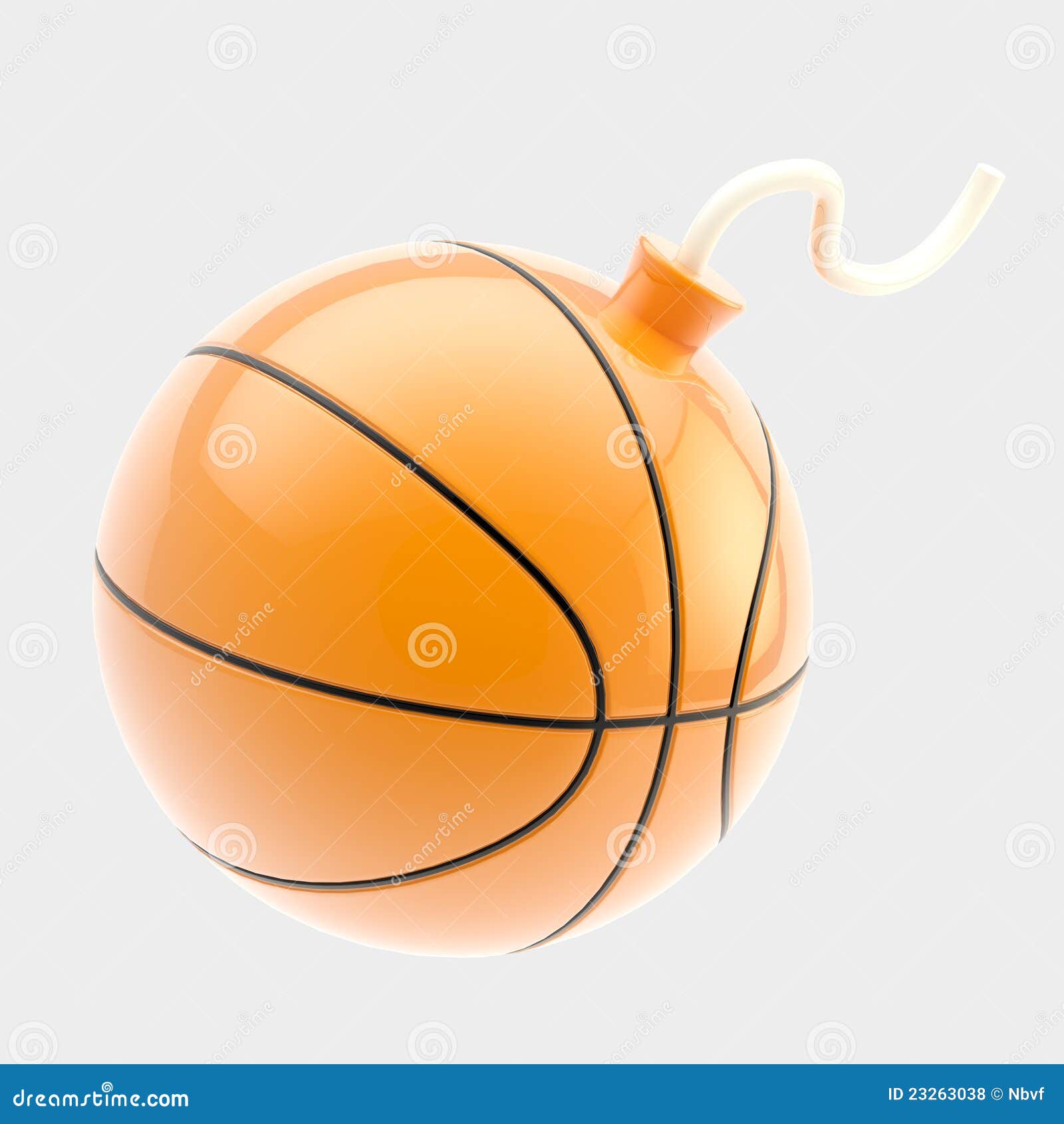 Glossy Basketball Ball As a Bomb Isolated Stock Illustration ...