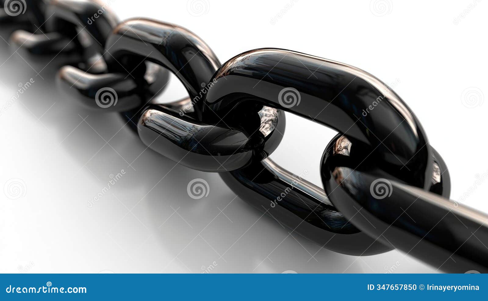 Glossy Black Chain Links in Close-up, Representing Concepts of Strength ...