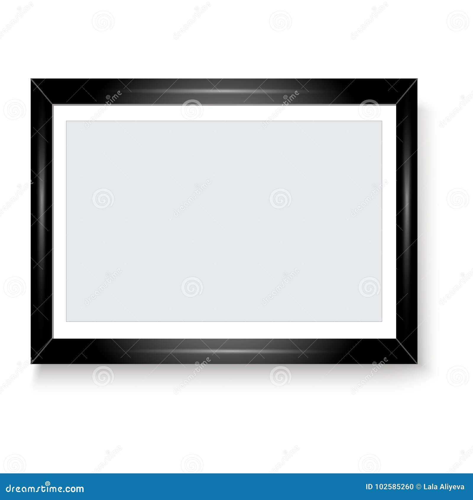 Glossy Black Picture Frame for Your Presentations. Vector Stock ...
