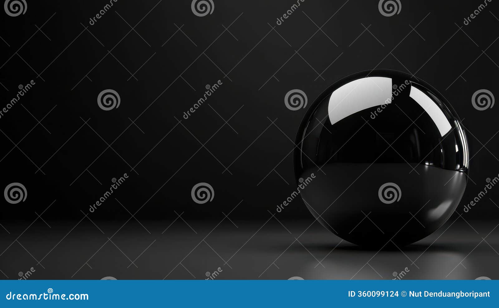 Glossy Black Sphere on Dark Background Creates Striking Visual Effect ...