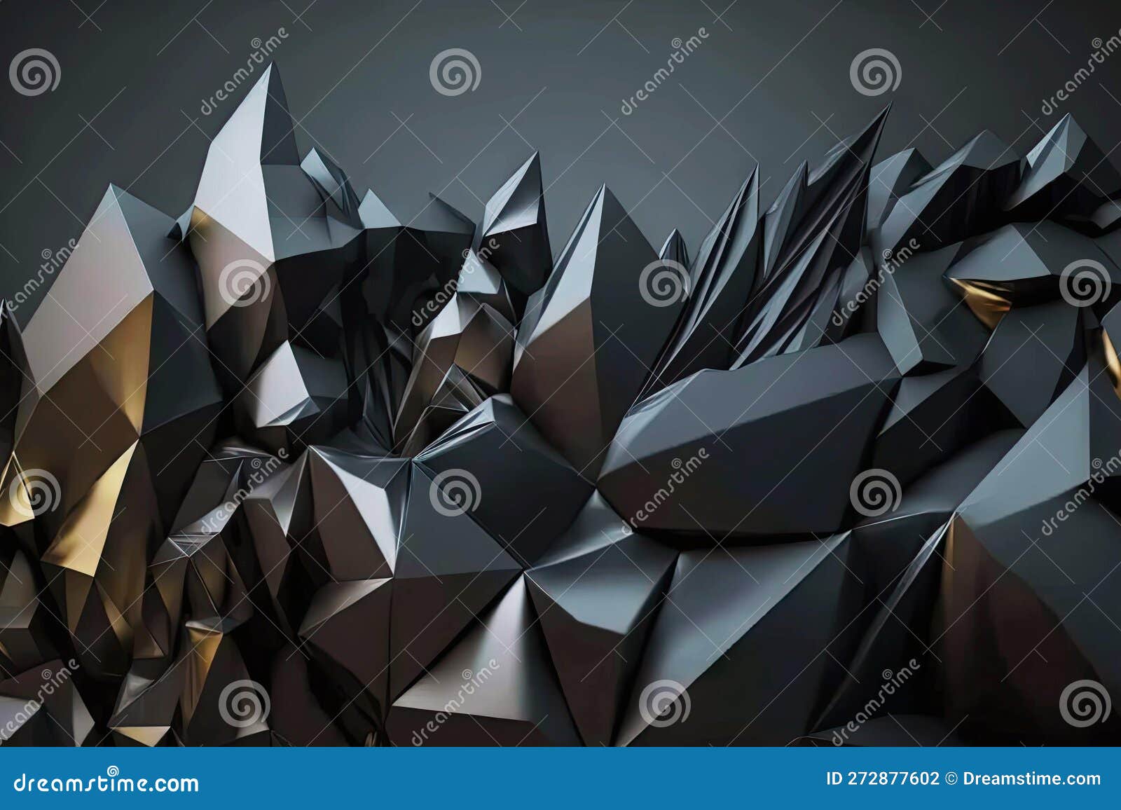 Glossy Black Surface with Sharp Protruding Elements As 3D Render ...