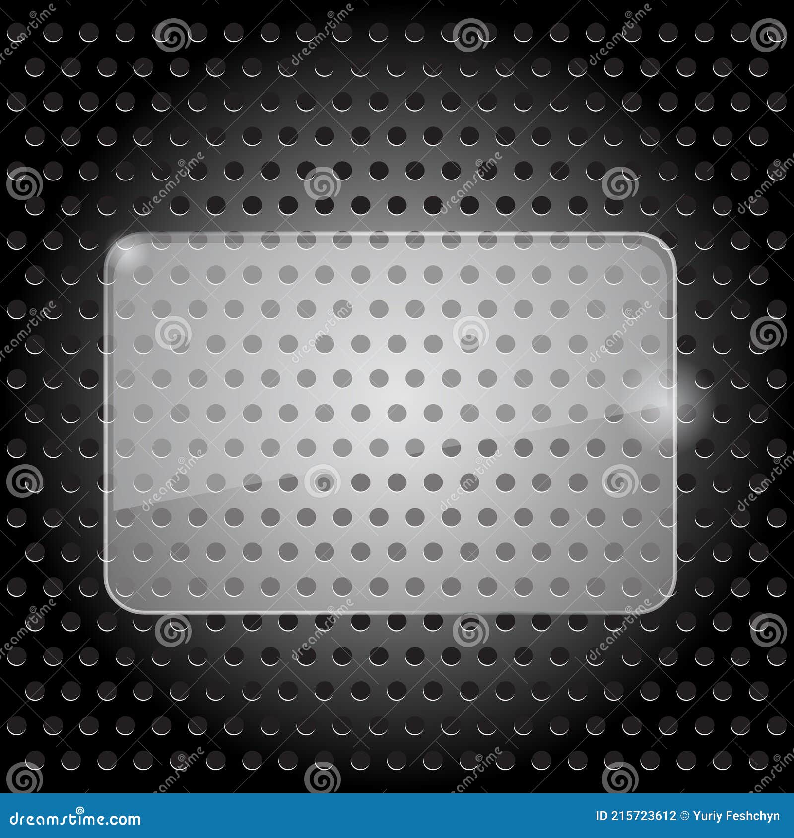 Glossy Blank Horizontal 3D Rectangle, Transparent Frame on Dark ...