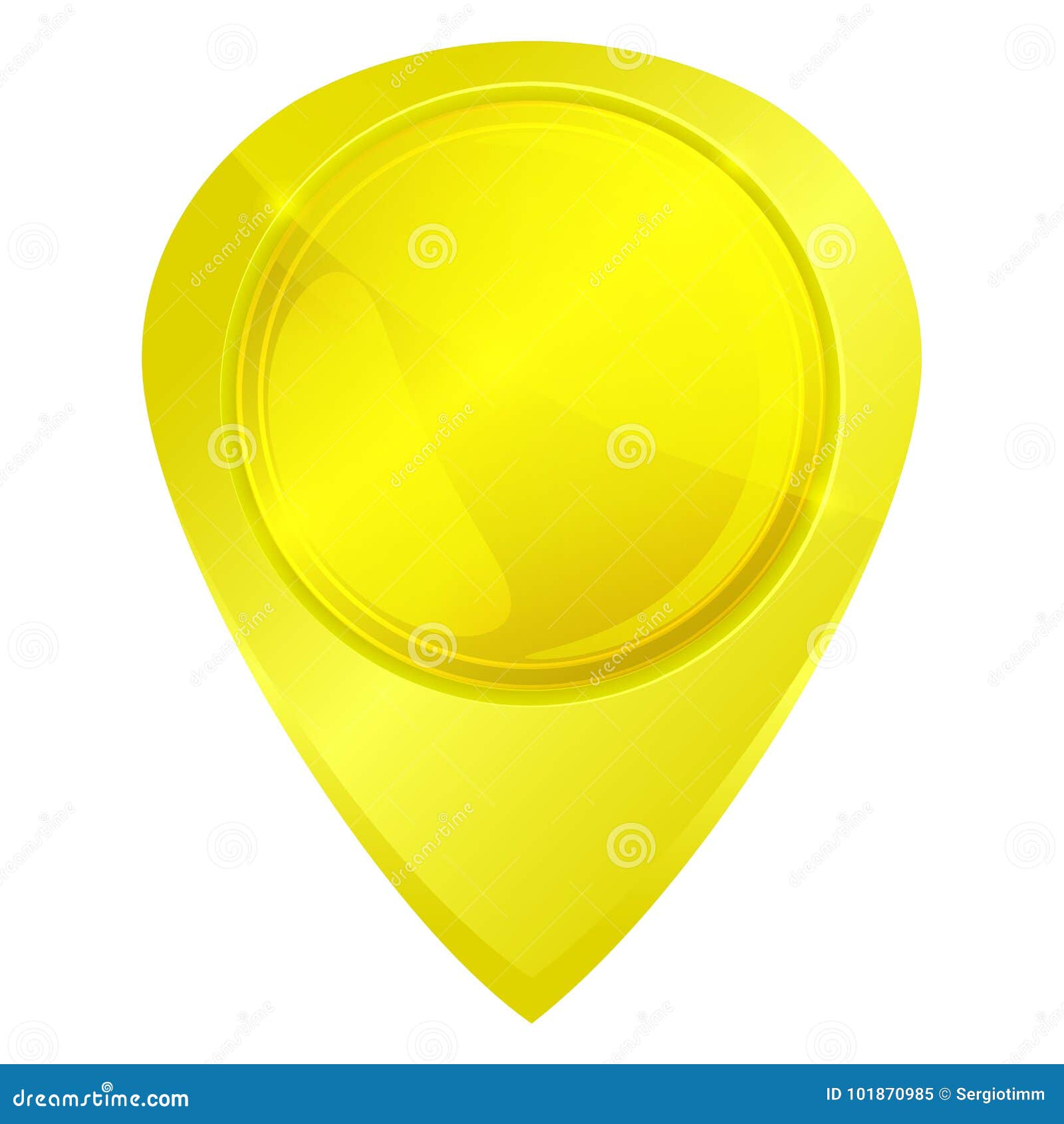 Vector Glossy Blank Yellow Vector Tag on Map Stock Vector ...