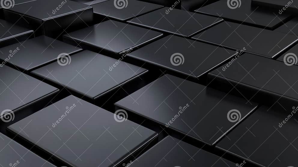 Glossy Blocks with a Grey, Contemporary Tech Background. 3D Render ...