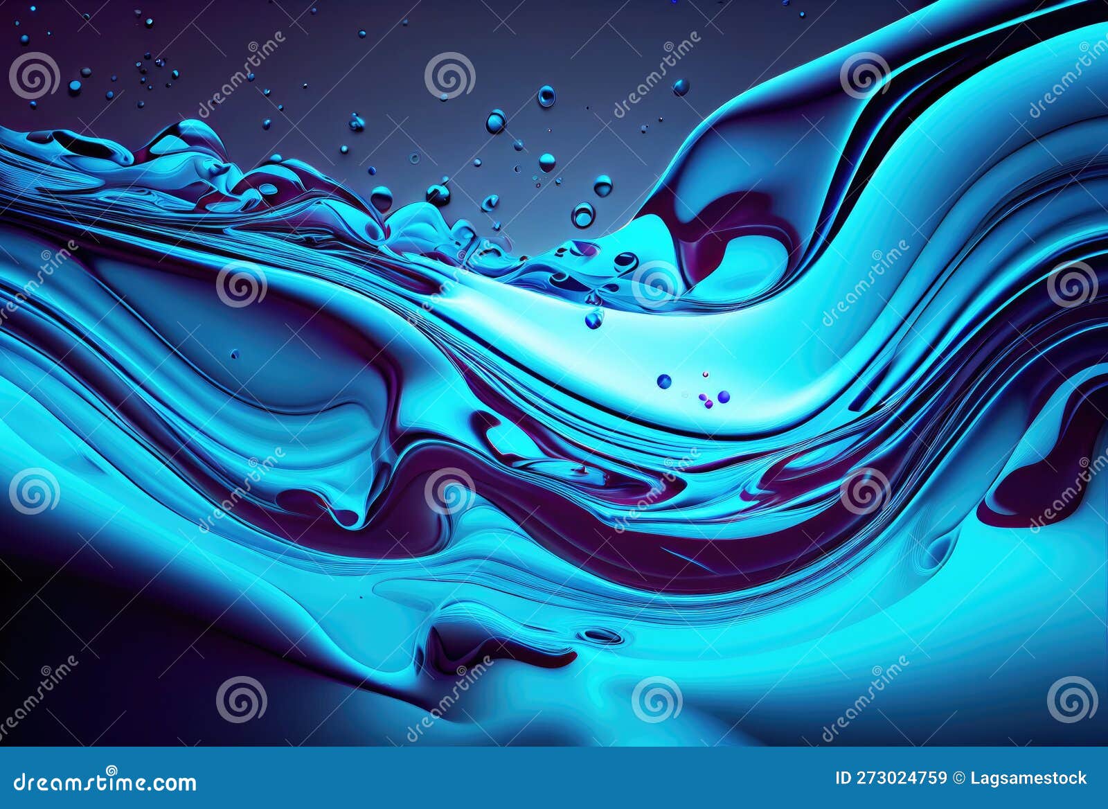 Glossy Blue Abstract Liquid Background. Creative Art and Wallpaper ...