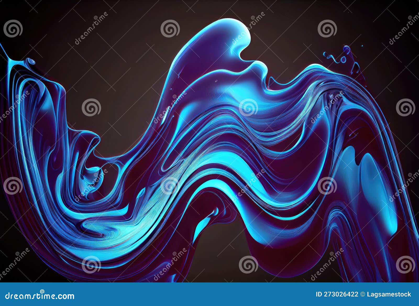 Glossy Blue Abstract Liquid Background. Creative Art and Wallpaper ...
