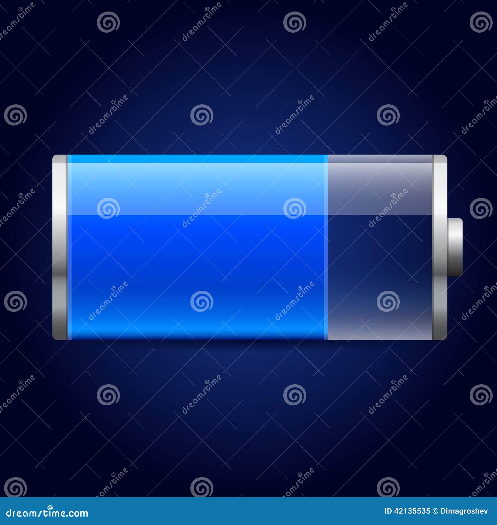 3D Blue Car Battery With Red And Blue Terminals On White Royalty-Free ...