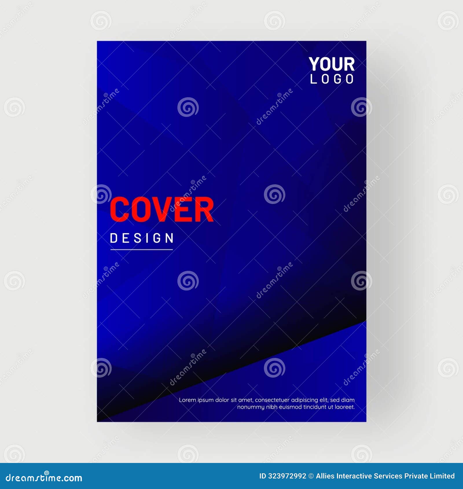 Glossy Blue Cover Design Layout for Business or Corporate Stock ...