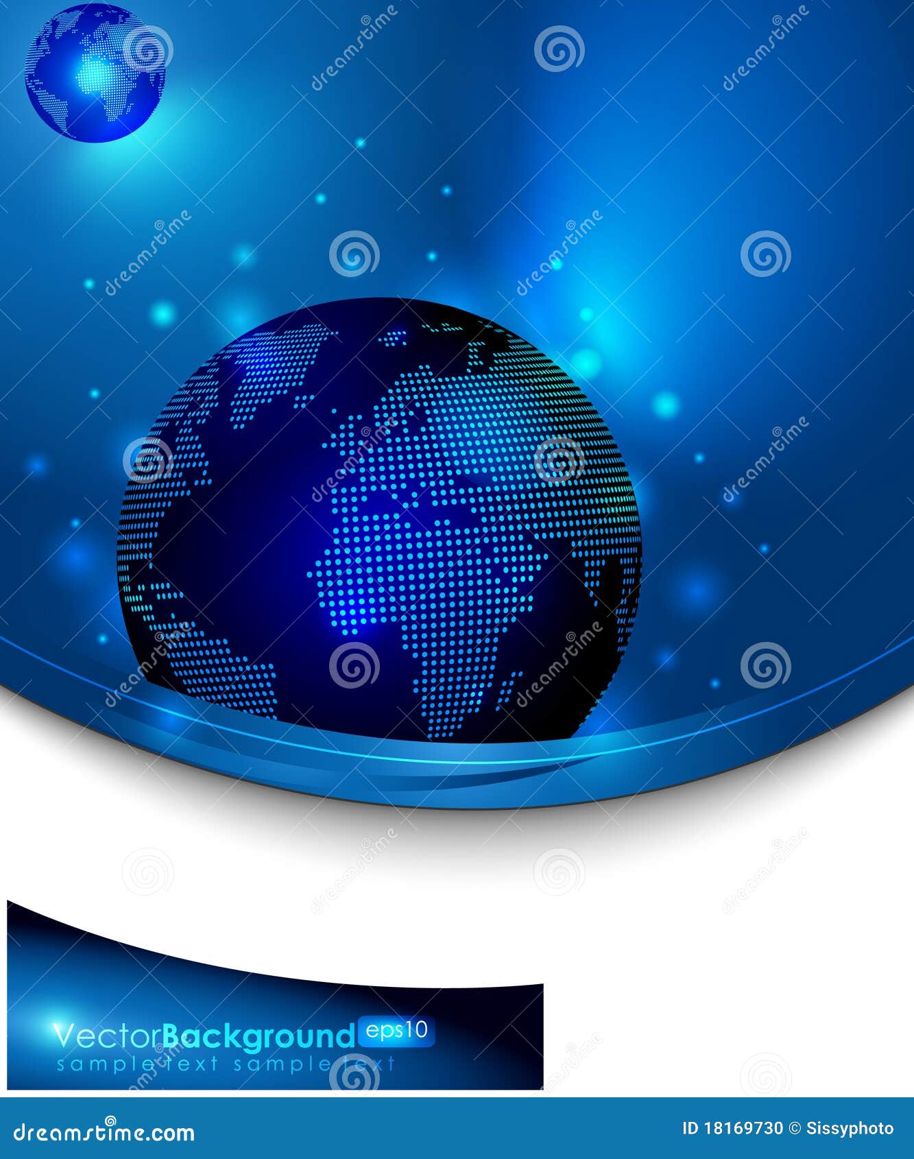 Glossy Blue Globe stock vector. Illustration of futuristic - 18169730