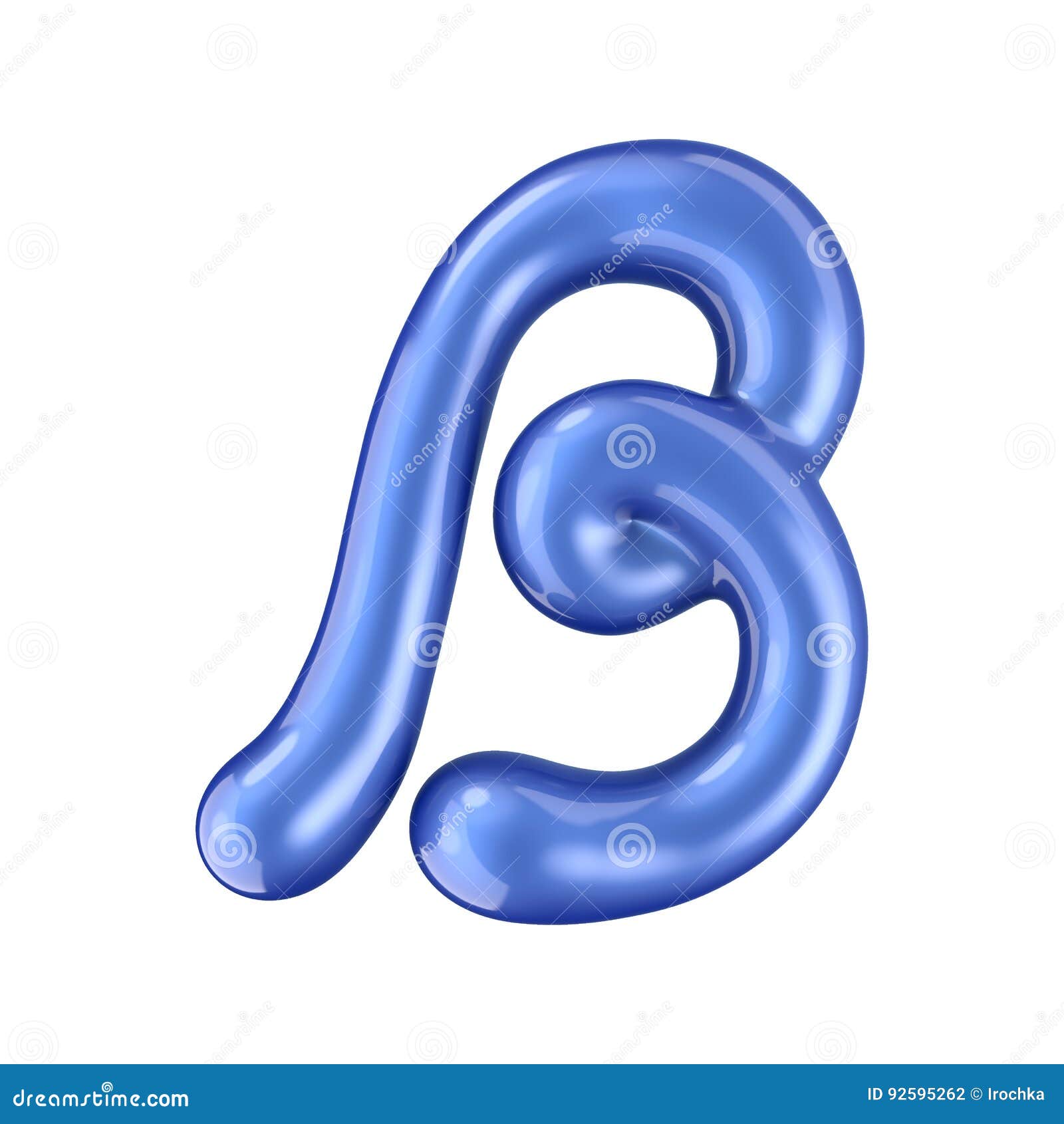 Glossy Blue Letter B Uppercase. 3D Rendering Stock Illustration ...