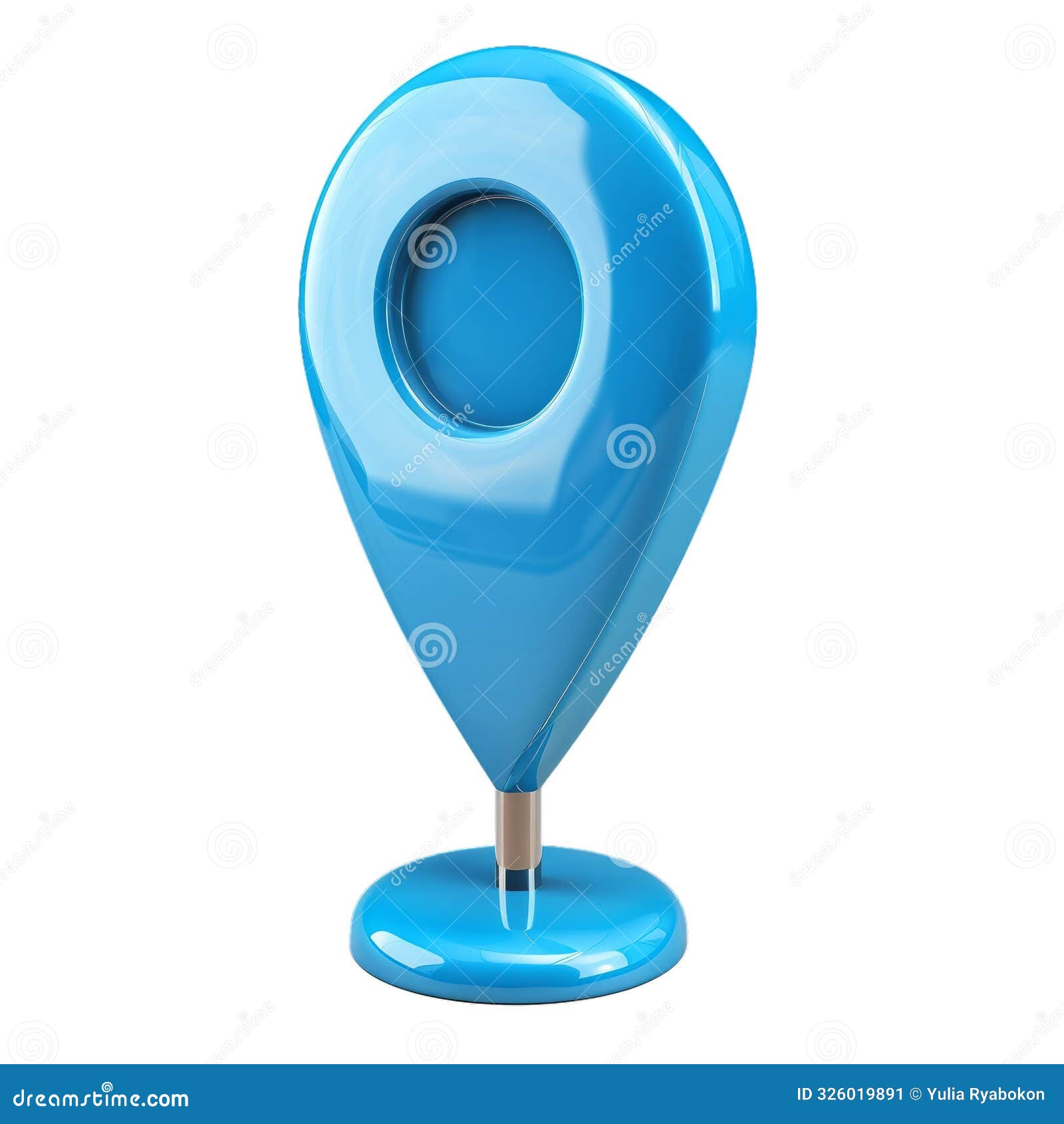 3d Illustration of Blue Map Pointer Icon Stock Image - Illustration of ...