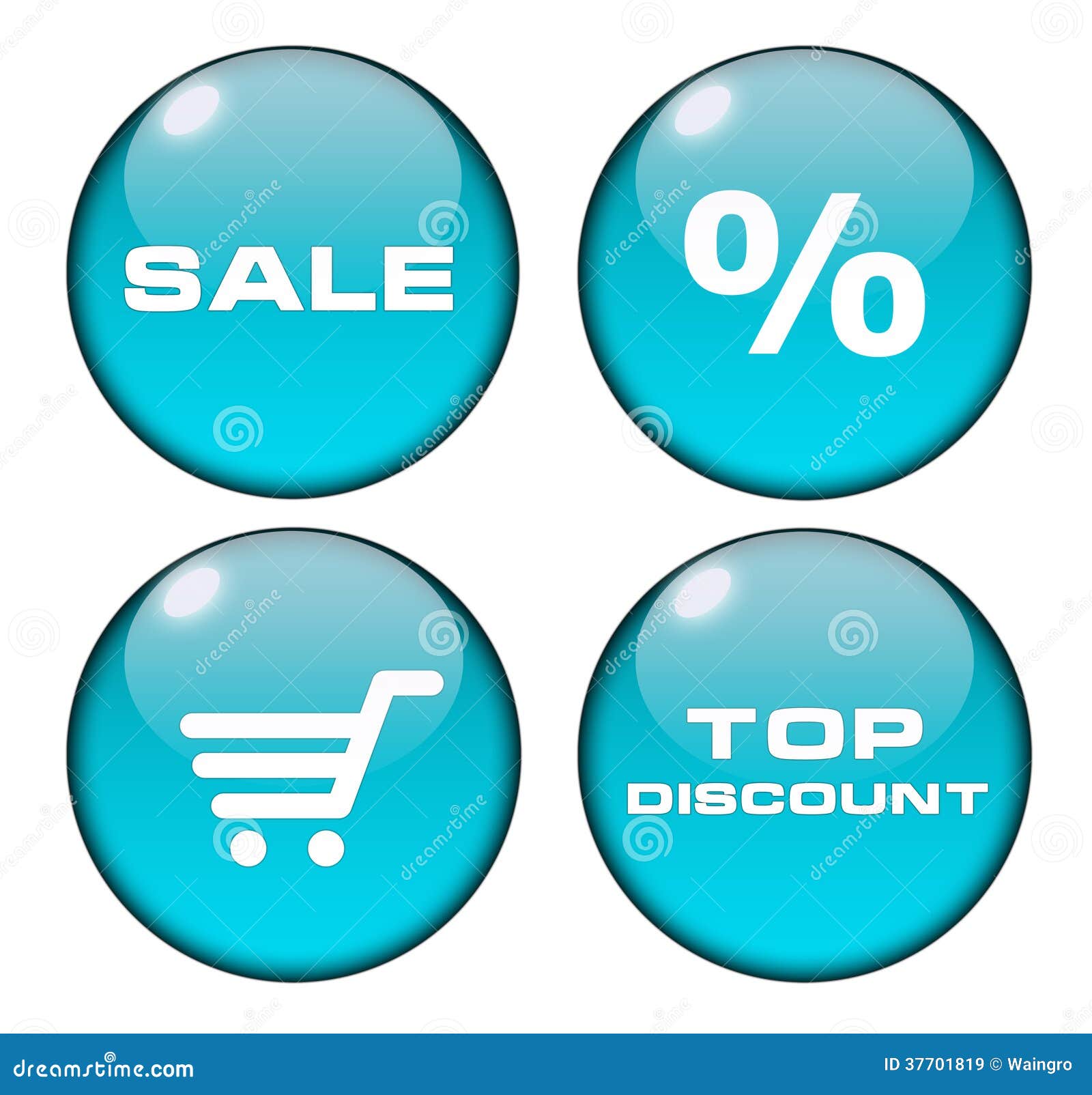 Glossy Blue Marketing Buttons Stock Illustration - Illustration of ...
