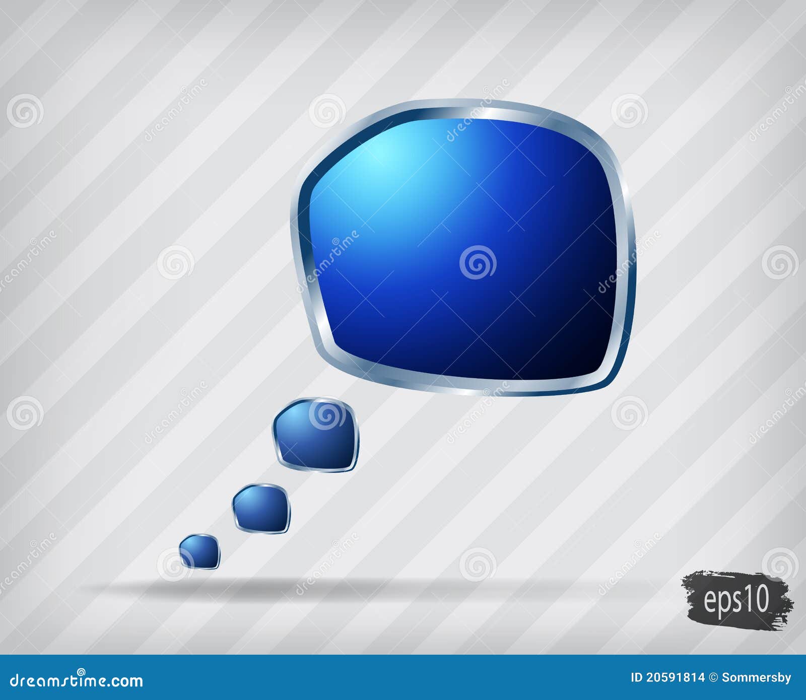 Glossy blue speech bubble stock vector. Illustration of decorative ...