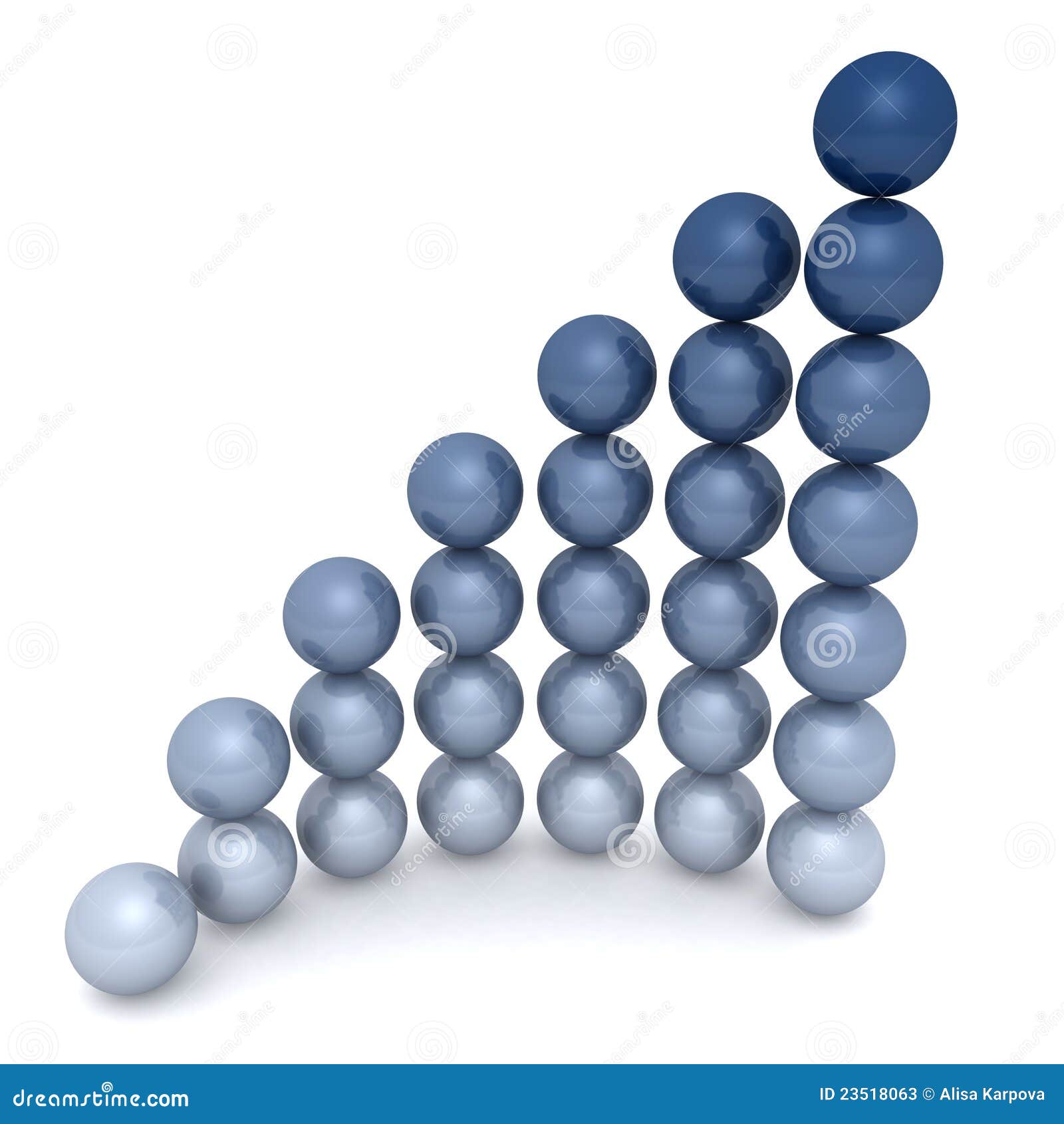 Glossy Blue Spheres Business Grow Chart Diagram Stock Illustration ...
