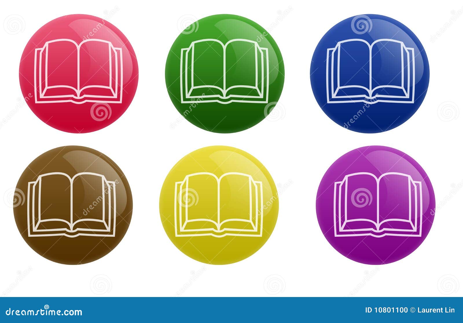 Glossy Book Button stock illustration. Illustration of glow - 10801100