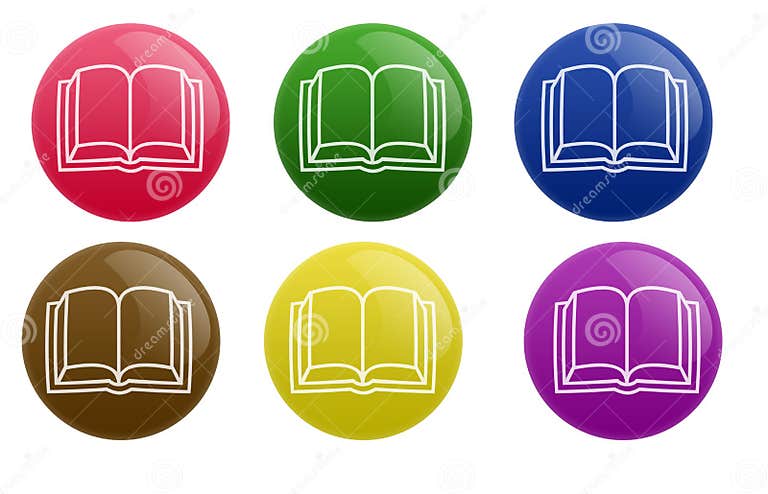 Glossy Book Button stock illustration. Illustration of glow - 10801100