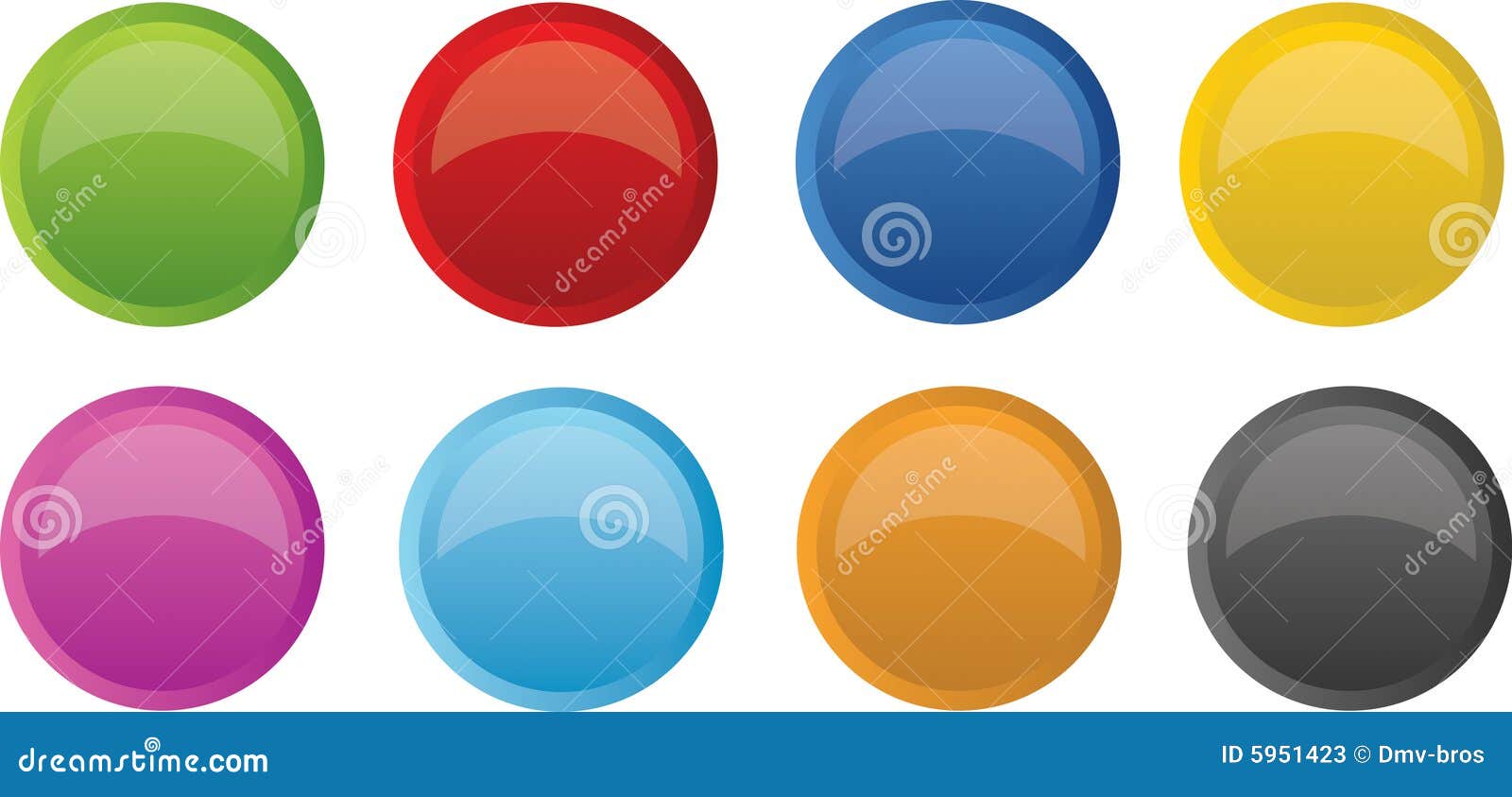 Glossy bright buttons stock vector. Illustration of objects - 5951423