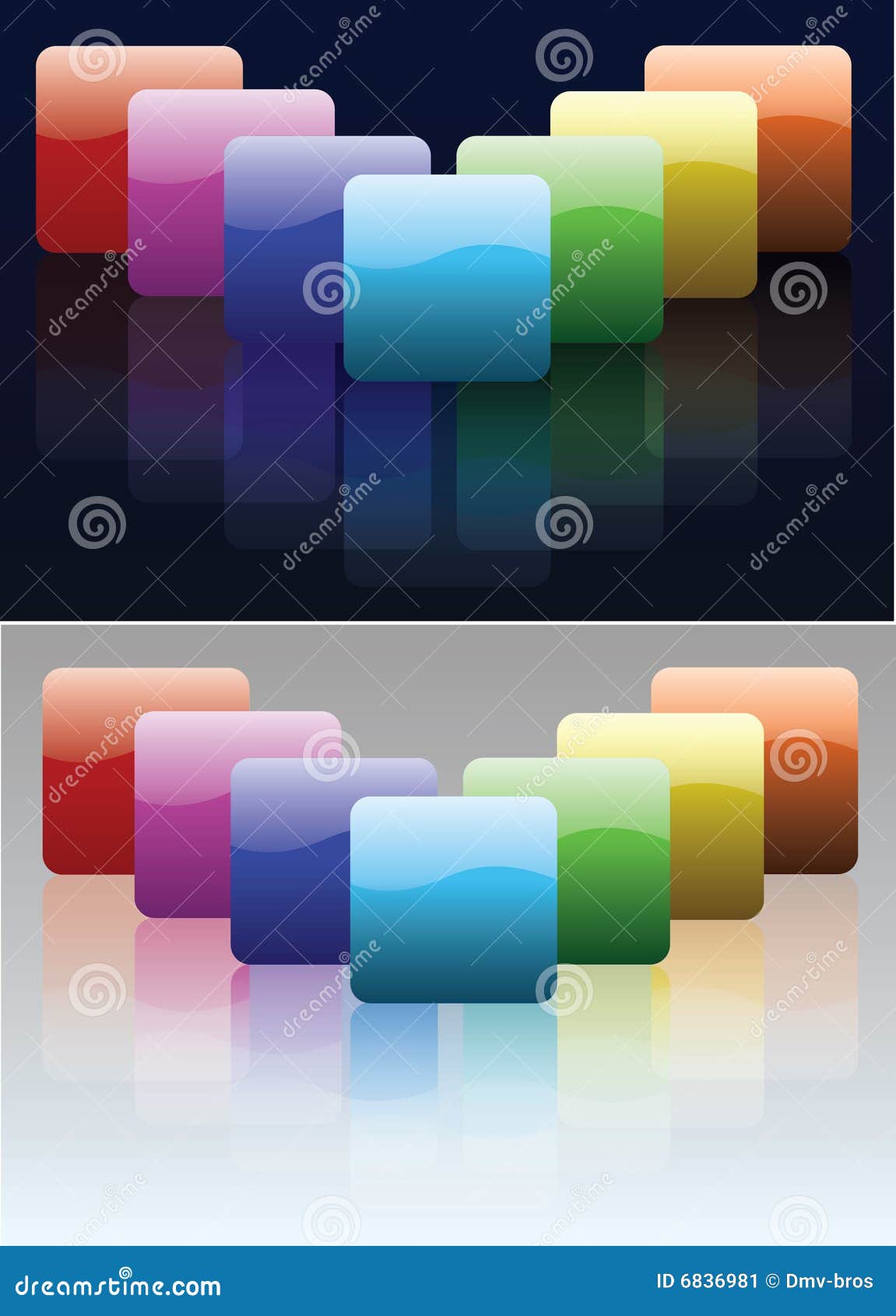 Glossy Bright Square Buttons Stock Vector - Illustration of sign ...