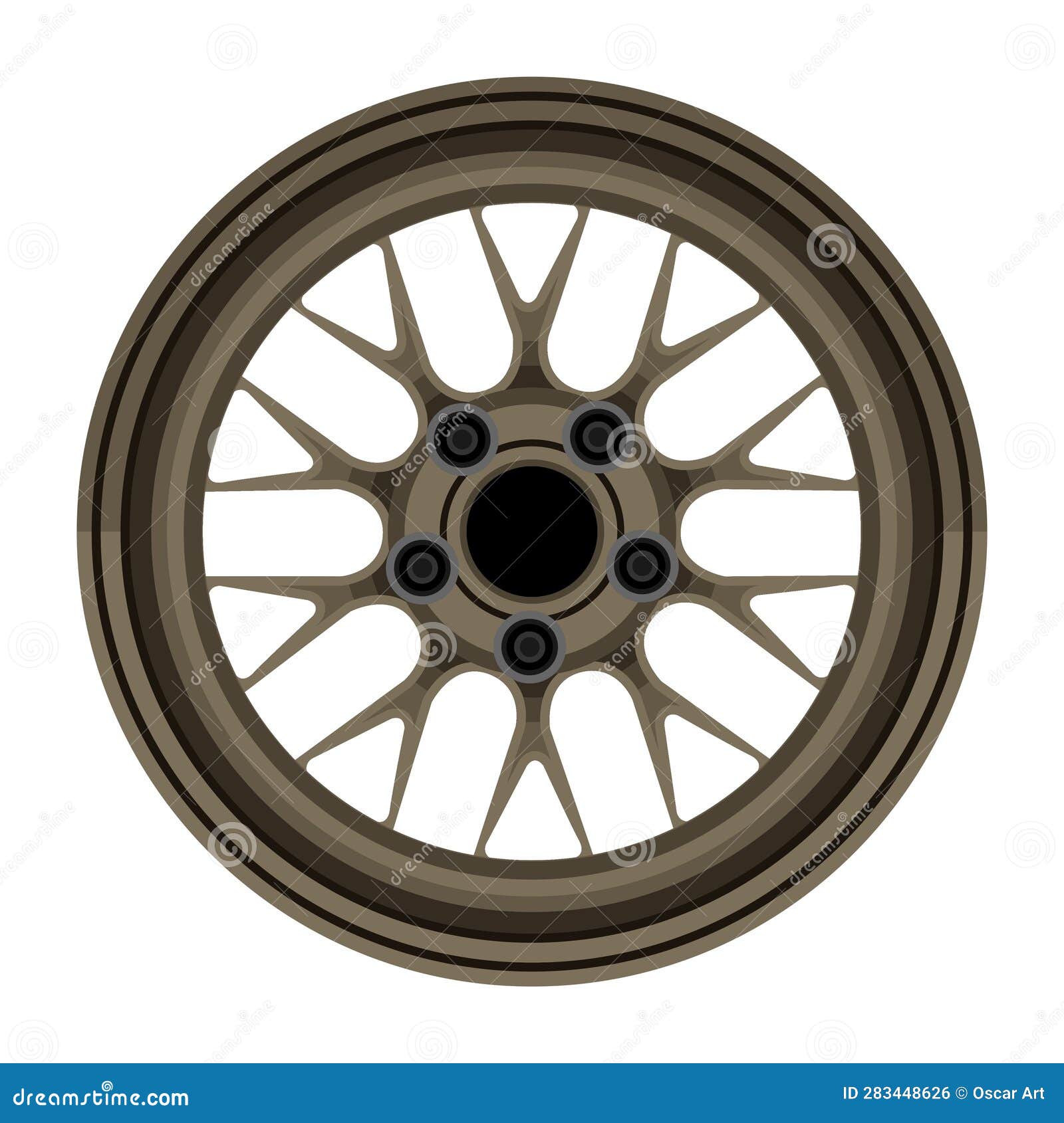 Brown velg glossy stock vector. Illustration of bumper - 283448626