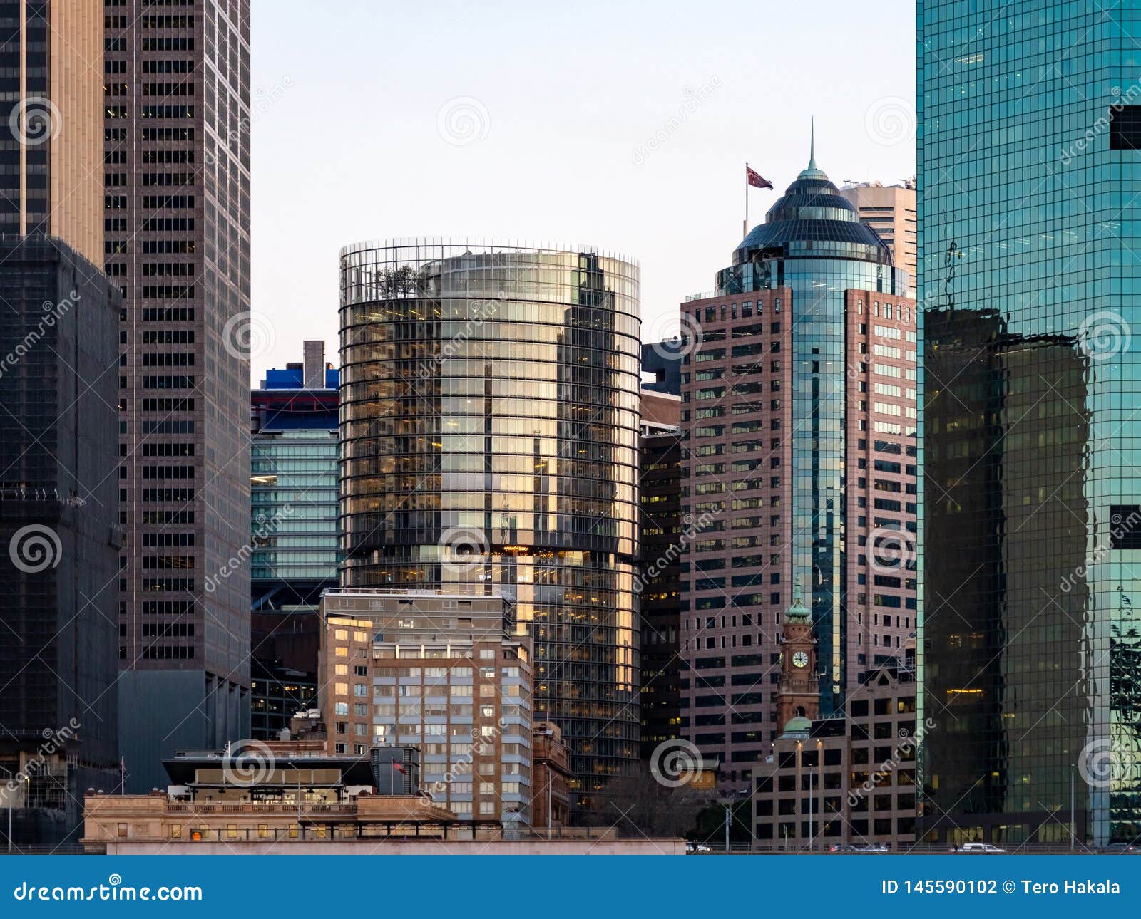 Glossy Business Buildings in Sydney Harbour Stock Photo - Image of ...