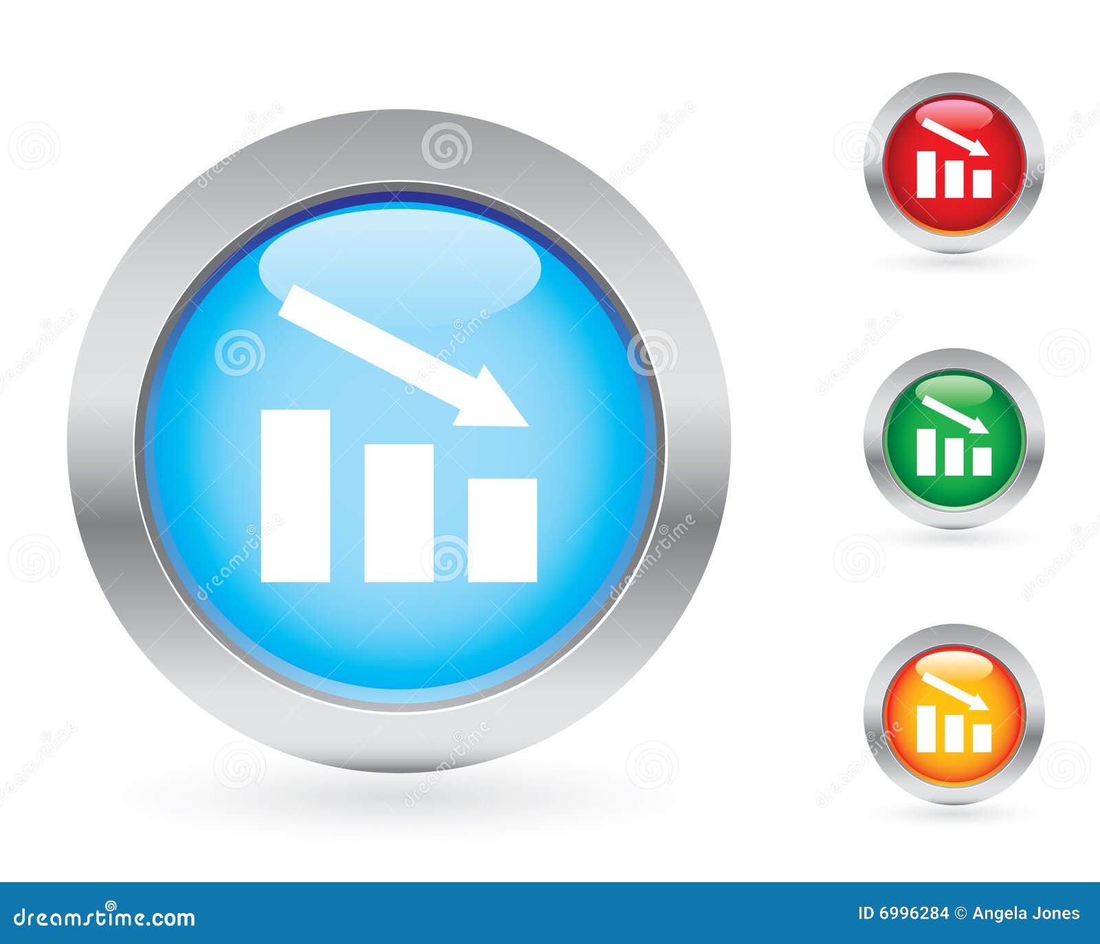 Glossy business button set stock vector. Illustration of statistics ...