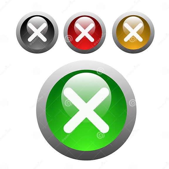 Glossy X button stock vector. Illustration of colour - 13451755