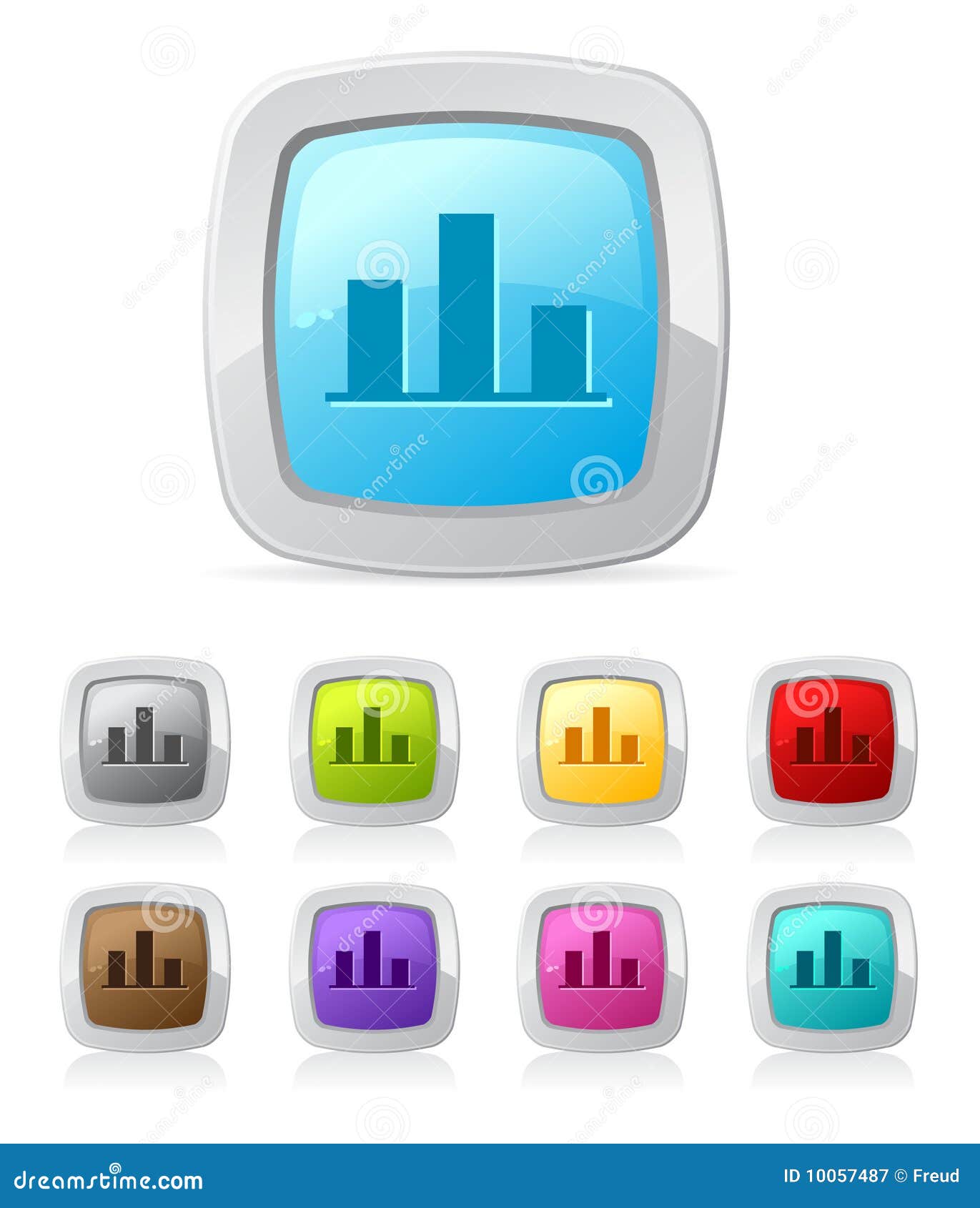 Glossy button - bar chart stock vector. Illustration of computer - 10057487