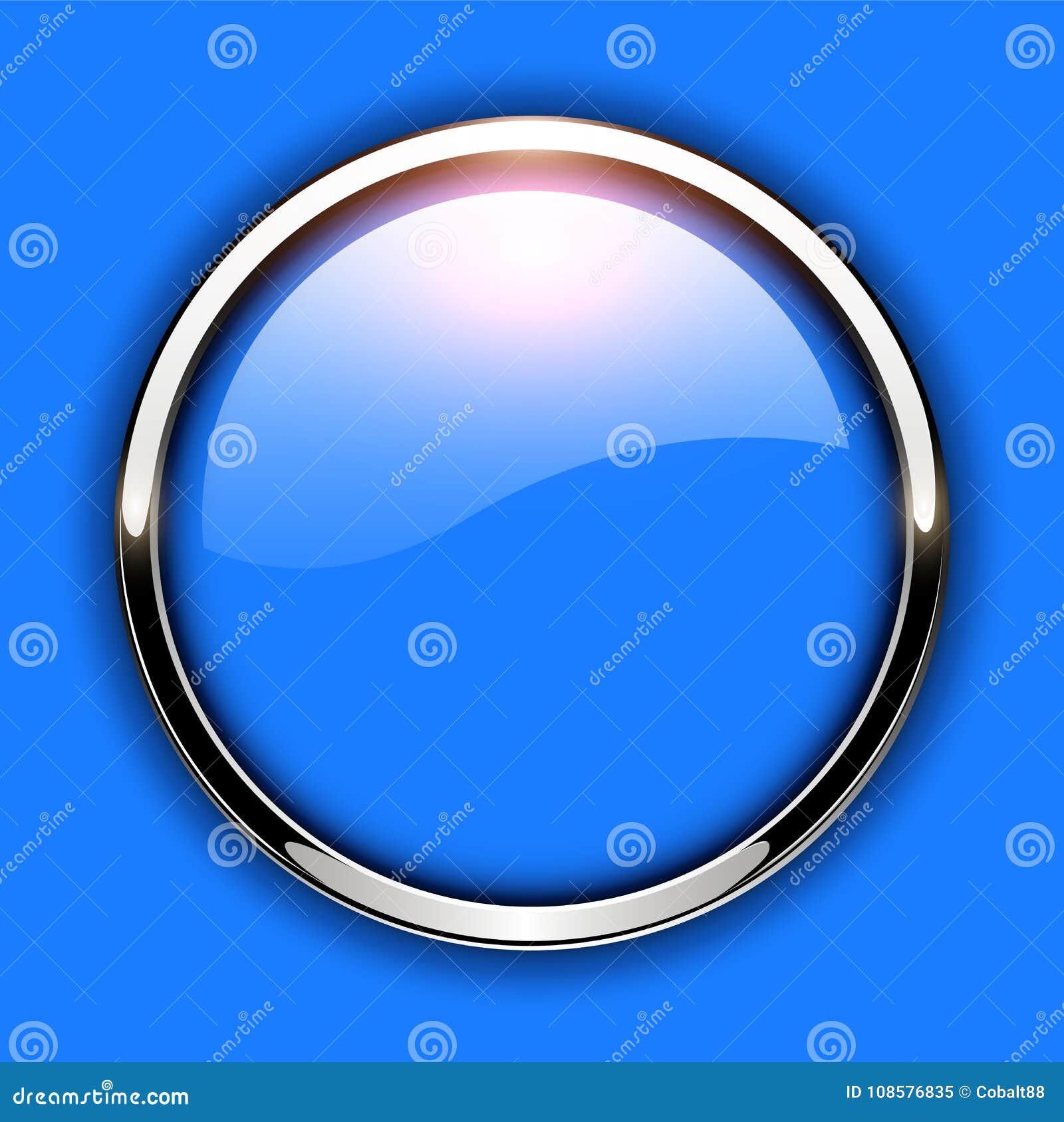 Glossy button blue stock vector. Illustration of download - 108576835