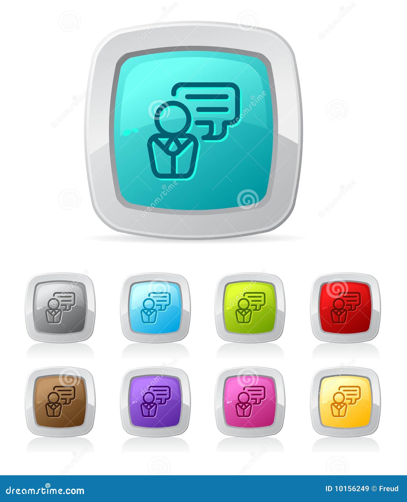 Glossy button - Discussion stock illustration. Illustration of round ...