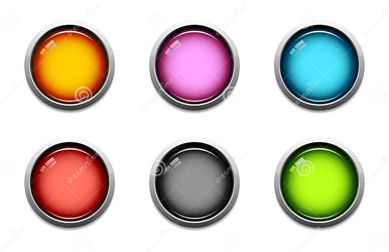 Glossy button icons stock vector. Illustration of round - 6099189