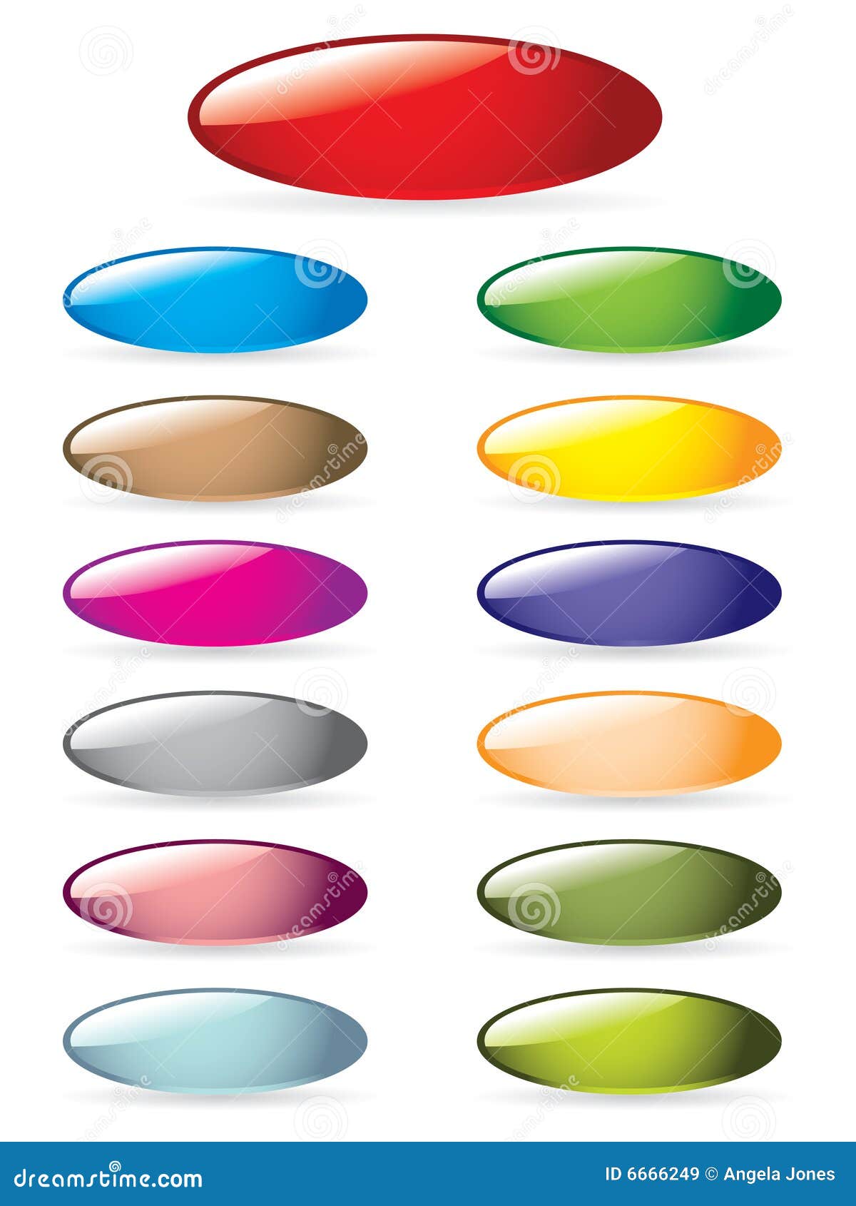 Glossy button set stock vector. Illustration of reflective - 6666249