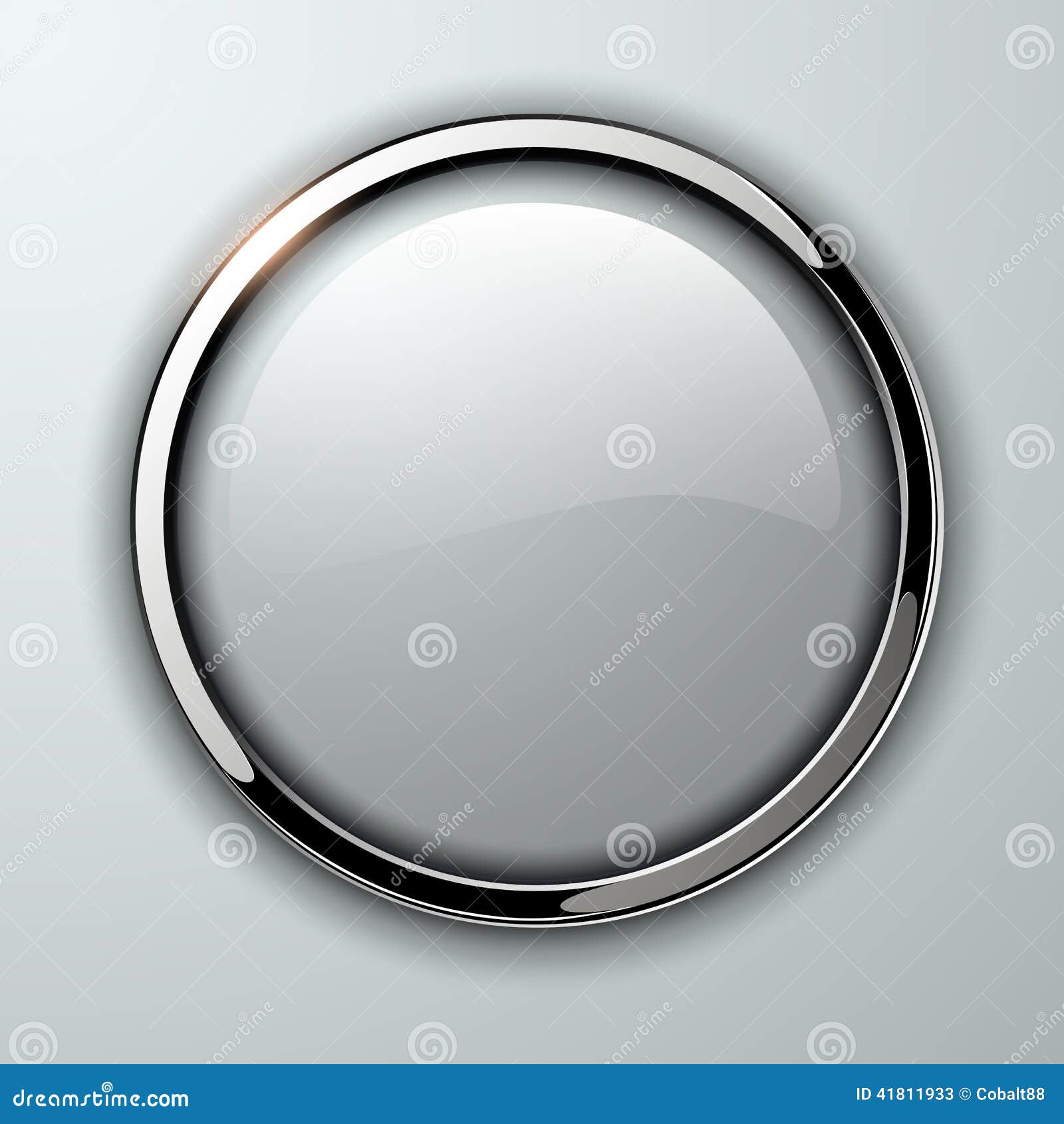 Glossy button stock vector. Illustration of chrome, steel - 41811933