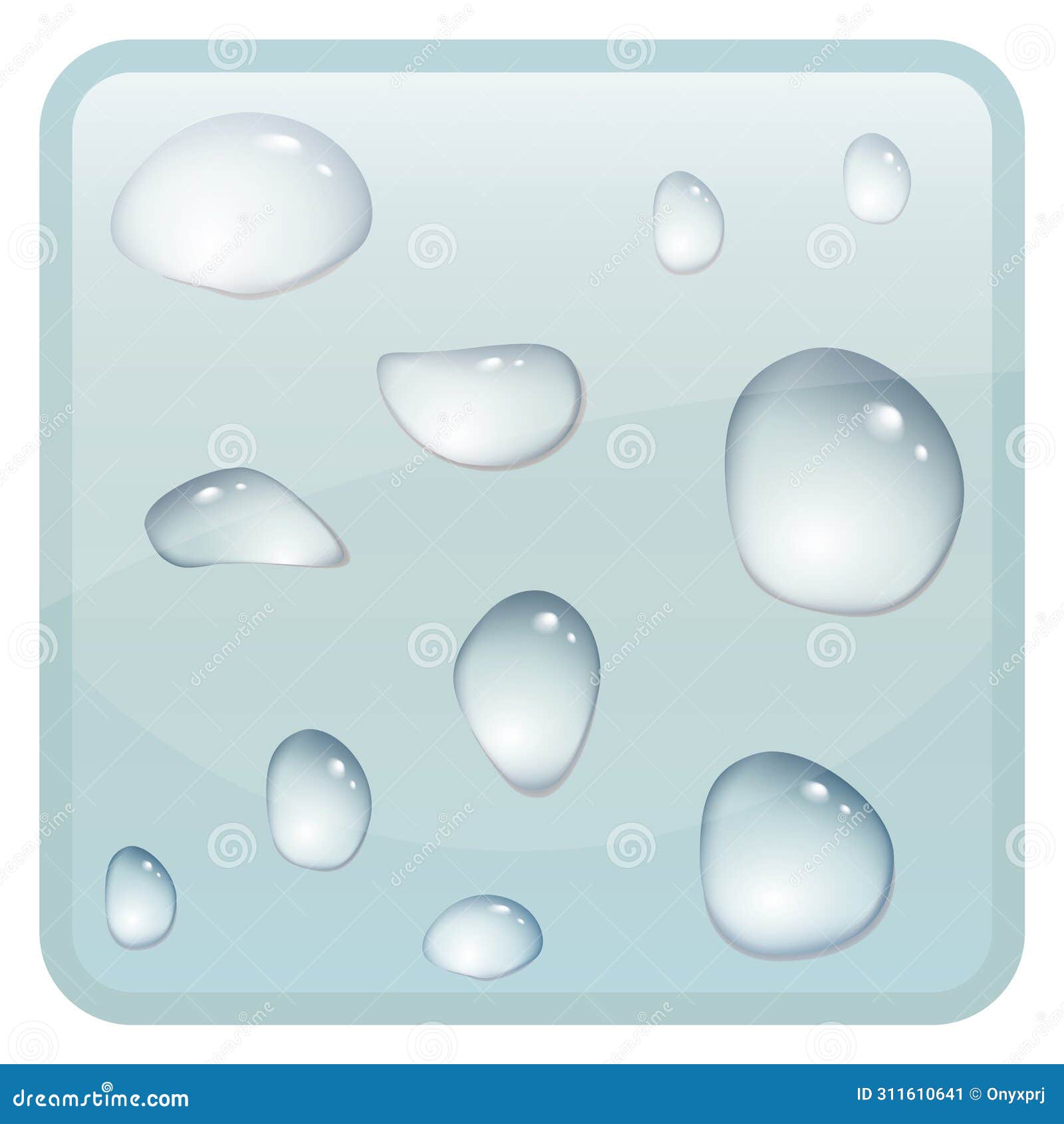 Glossy Button with Water Drops Texture. Cartoon Interface Element Stock ...