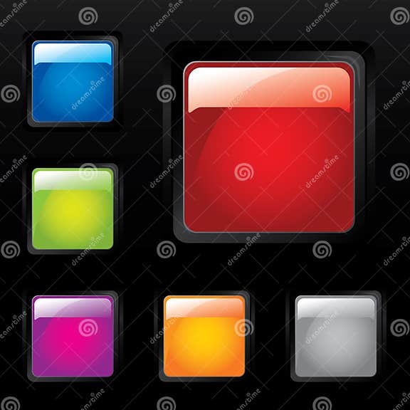 Glossy buttons stock vector. Illustration of push, blue - 13068239