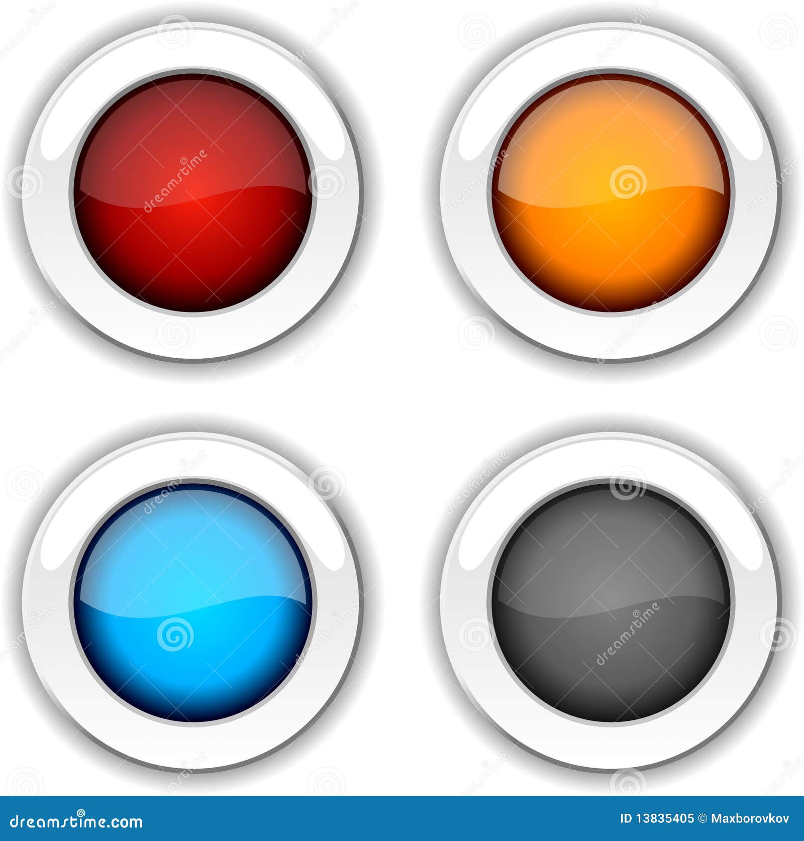 Glossy buttons. stock vector. Illustration of gray, light - 13835405