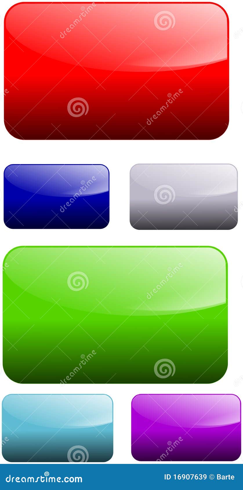 Glossy buttons stock vector. Illustration of push, reflections - 16907639